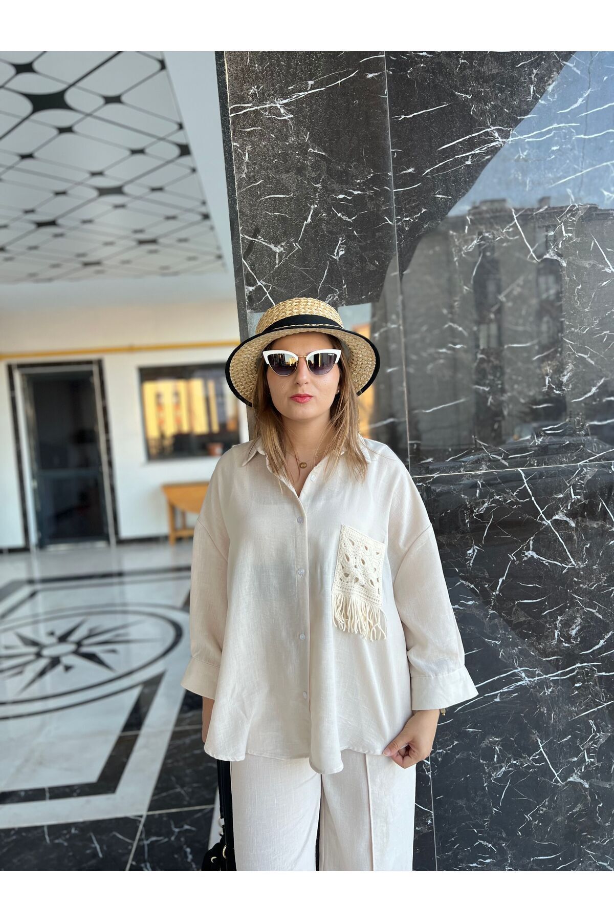 Kinzi Makrome Detaylı Taş Rengi Keten Gömlek Fiyatı, Yorumları - Trendyol