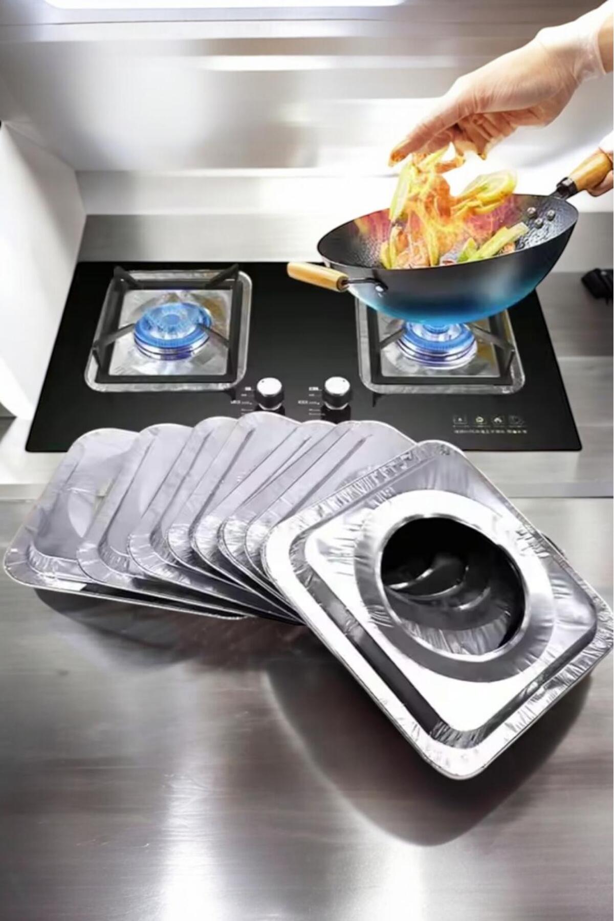 Sezka Life Alüminyum Folyo Ped Kağıt KullanAt Gazlı Ocak Koruyucu ...