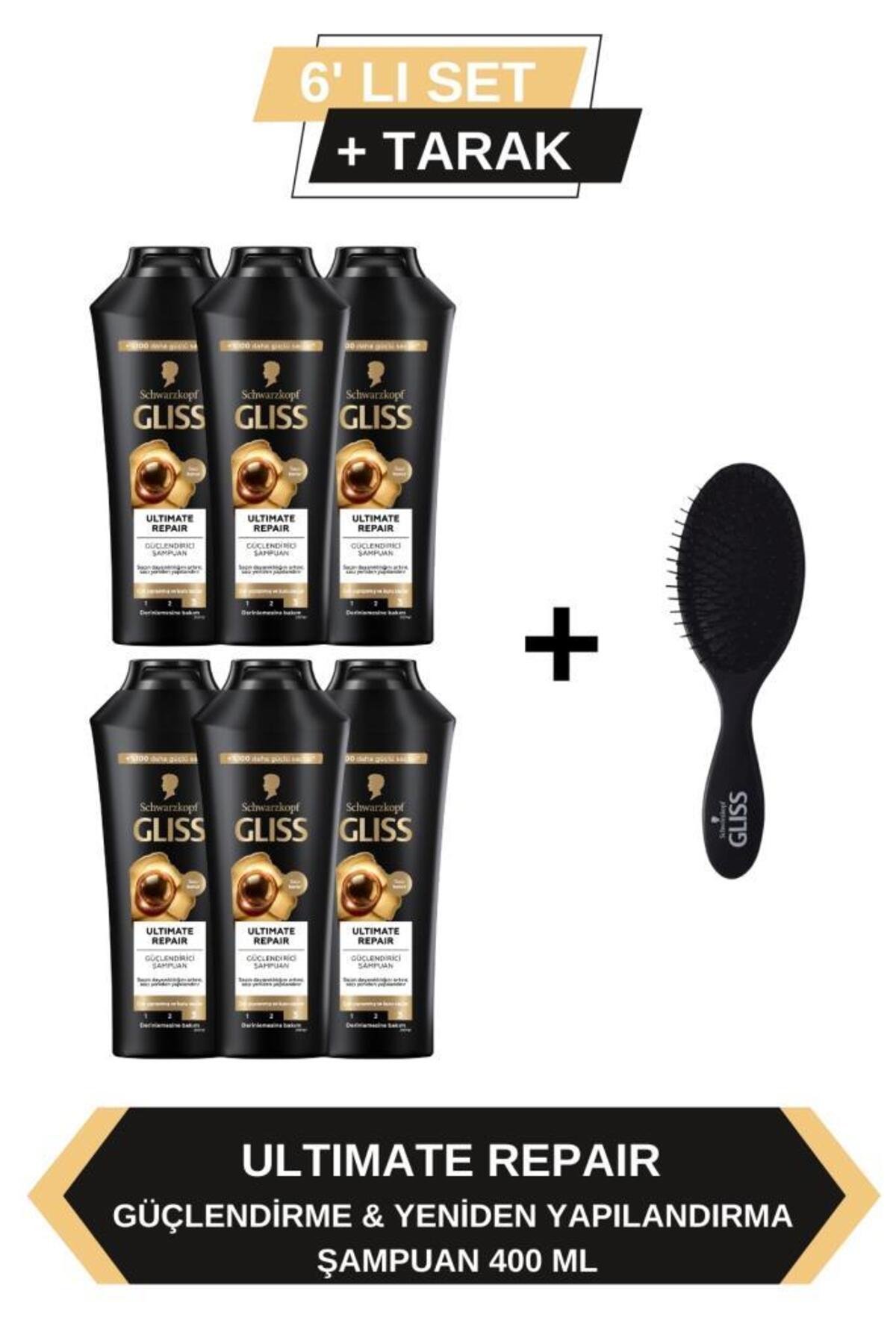 Gliss Ultimate Repair Şampuan 400ml x 6'lı Set+Tarak Fiyatı, Yorumları ...