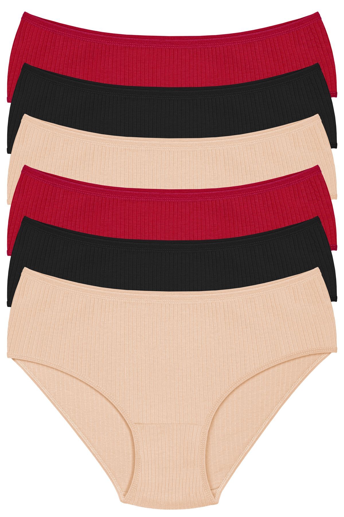 Humaone Női magas derekú bordás bugyi - 100% pamut, 6 részes készlet, 2 ...