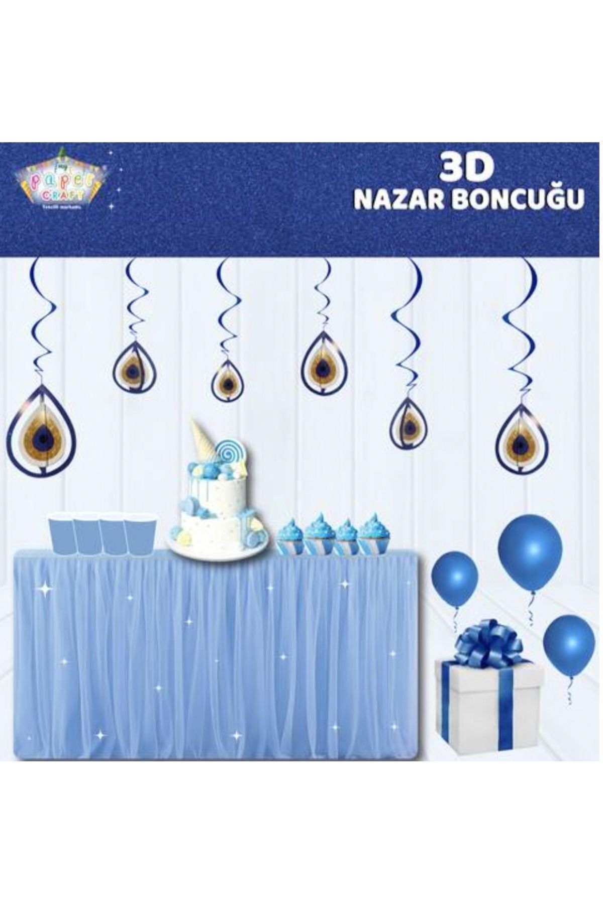 Deniz Party Store 3d Sünnet Tavan Süs Nazar Boncuğu Sarkıt 10 Adet ...