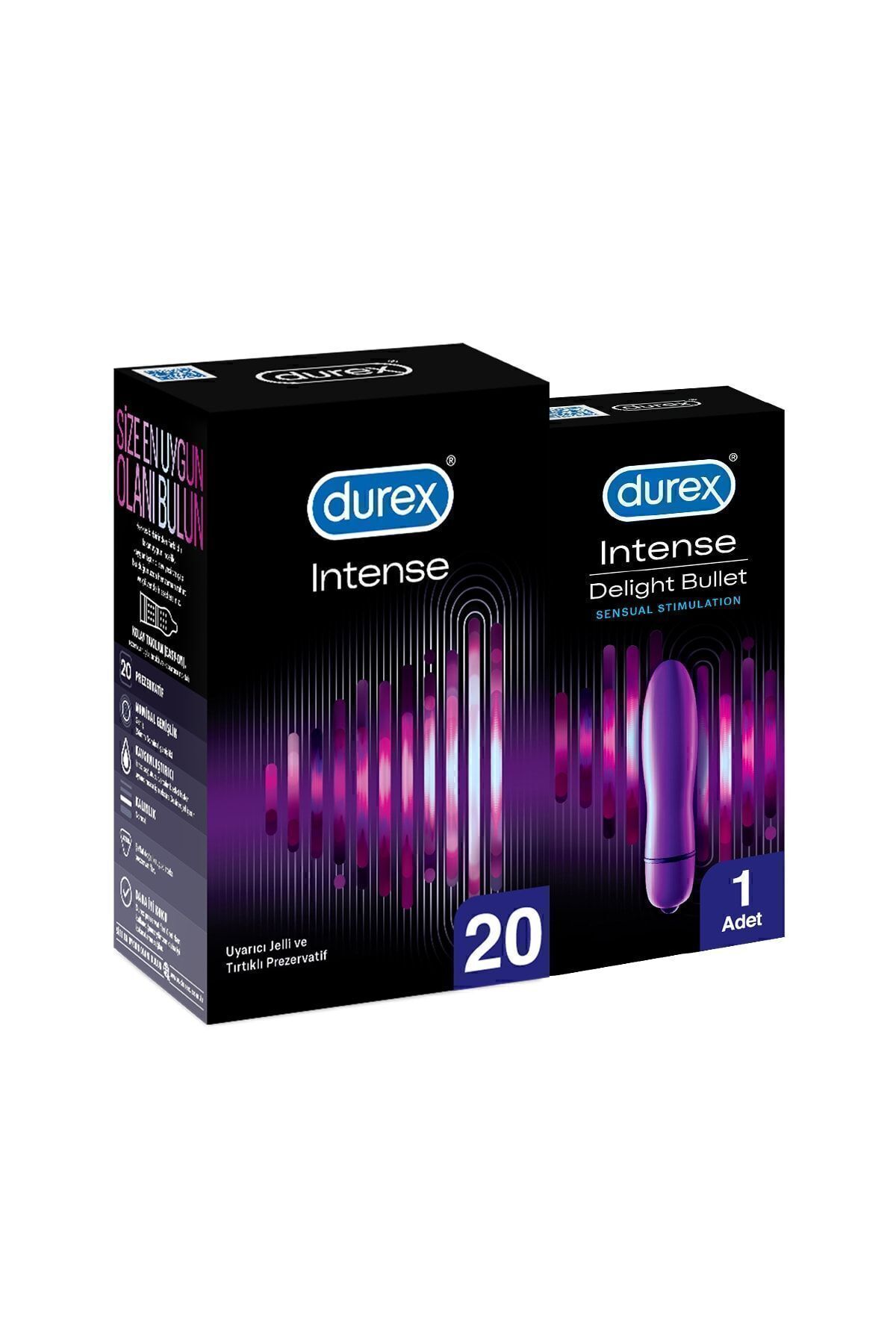 Durex Intense Prezervatif 20'li+Durex Intense Vibe Bullet Vibratör ...