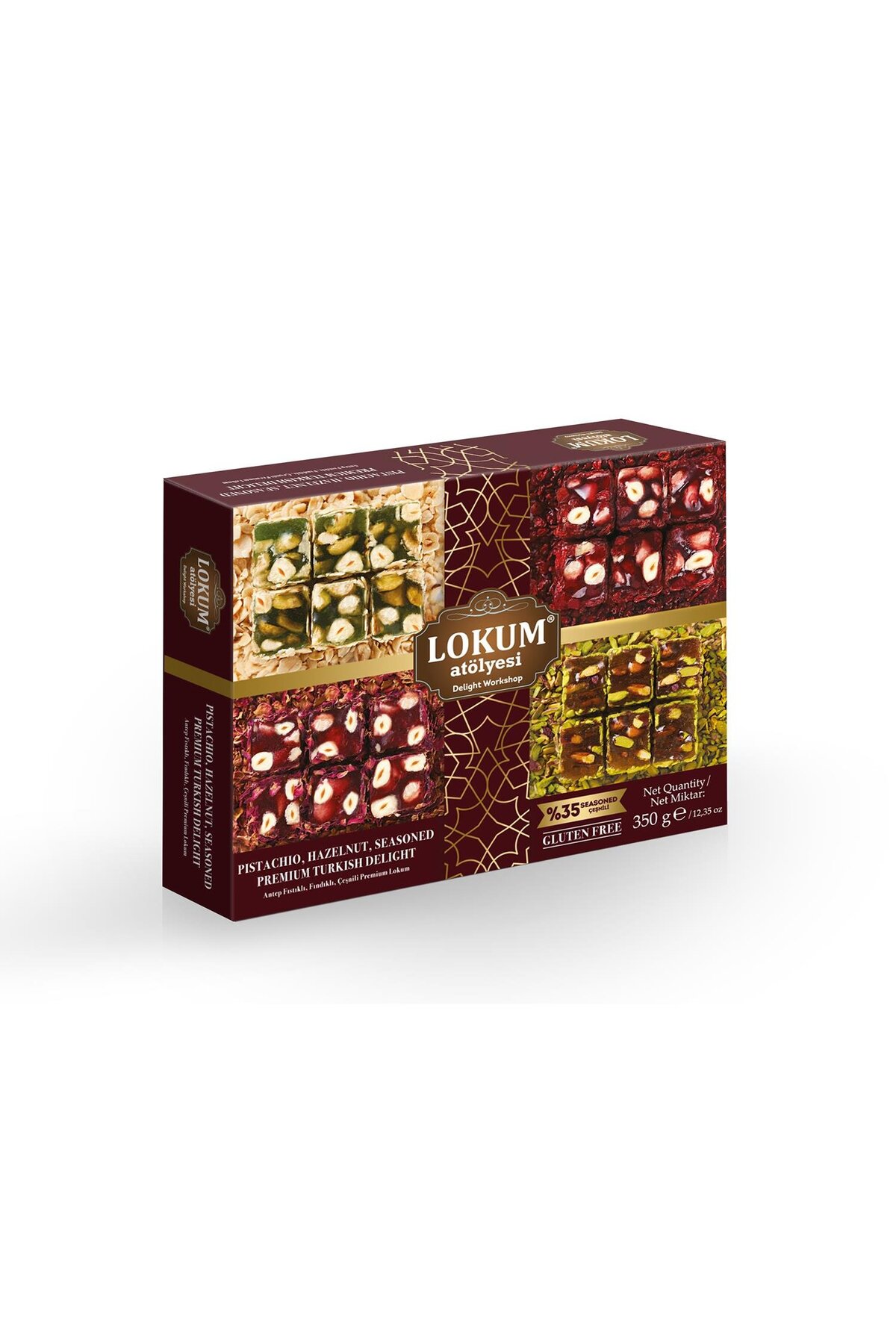 Lokum Atölyesi Antep Fıstıklı Fındıklı Çeşnili Premium Lokum 350g ...