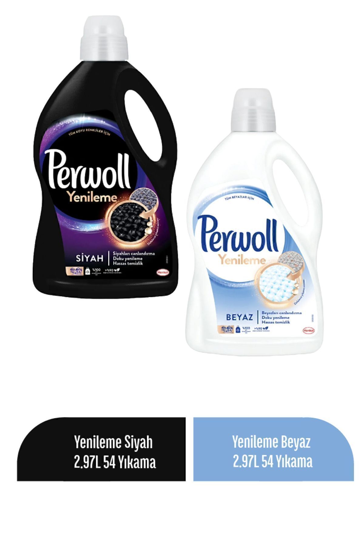 Perwoll Sıvı Deterjan Yenileme Beyaz + Yenileme Siyah 2.97L (54 Yıkama ...