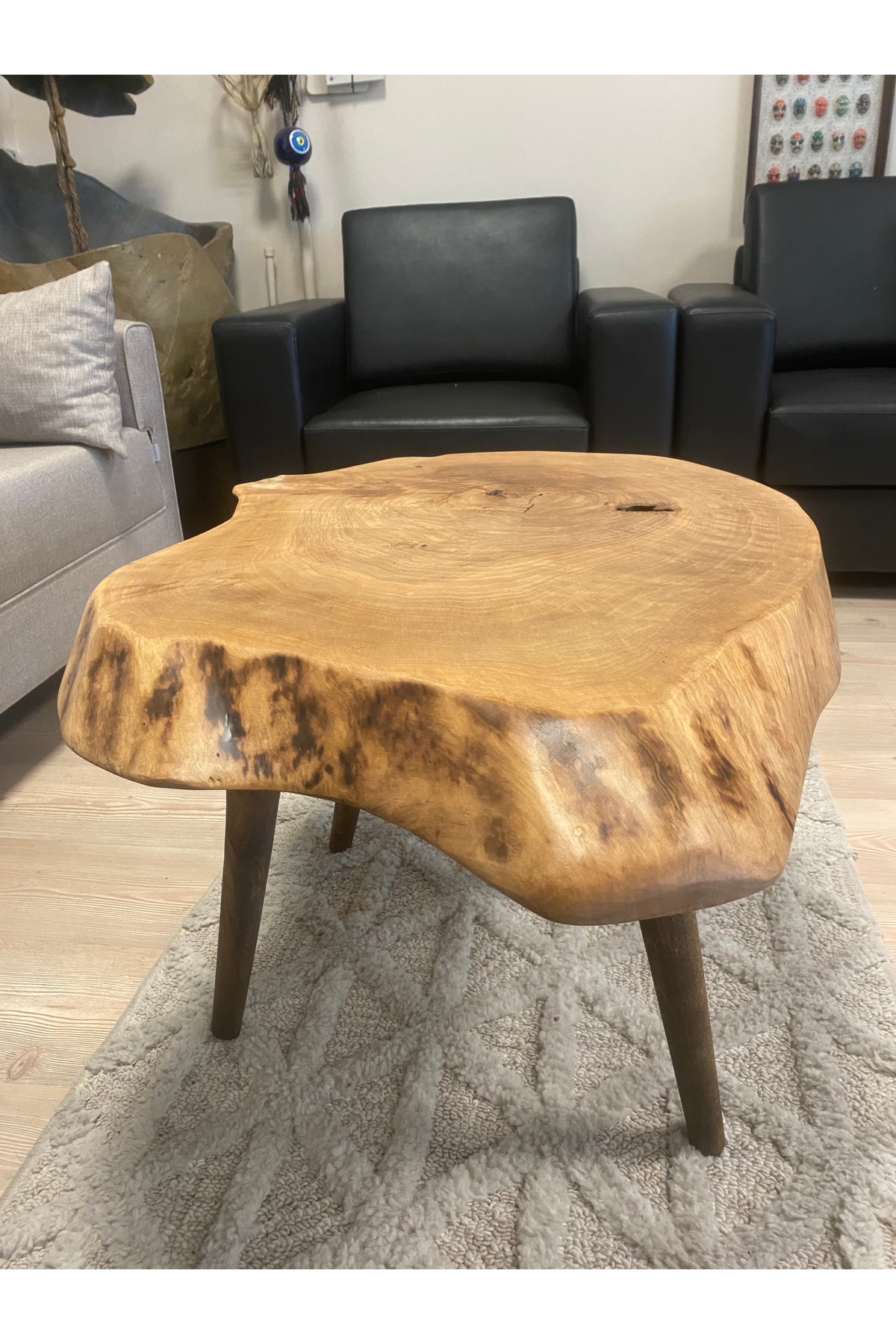 KASTAWOODS 2230164 Doğal Ceviz El Yapımı Kütük Orta Sehpa 85x61 Fiyatı ...