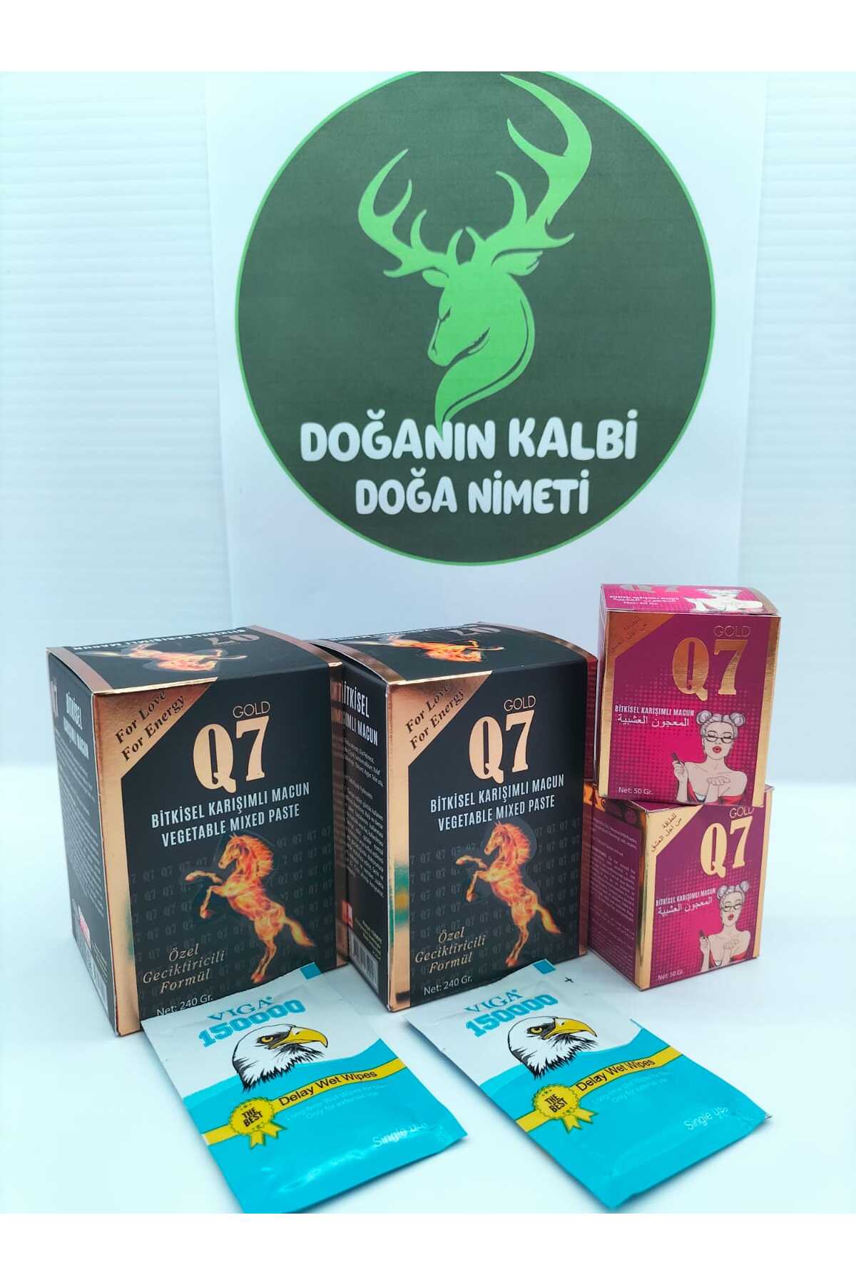 GOLD Q7 Q7 Macun 240 gr 2 adet + Macun 2 Adet 50 gr + 2 adet mendil ...