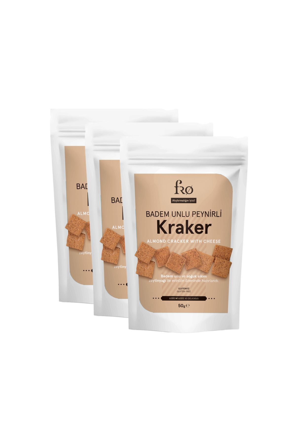 FRO 3'lü Badem Unlu Peynirli Kraker Glutensiz Doyurucu Sağlıklı ...