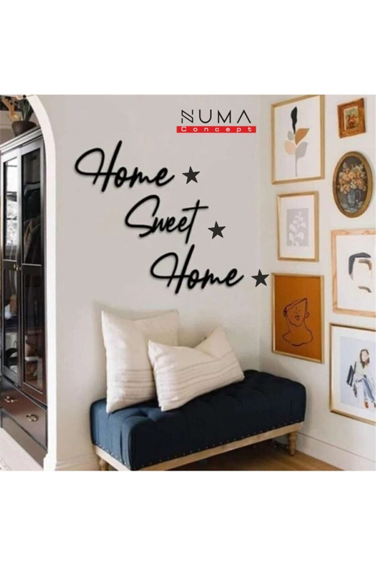 Numa Concept Home Sweet Home Duvar Yazısı Ve Yıldızlar Mdf Duvar ...