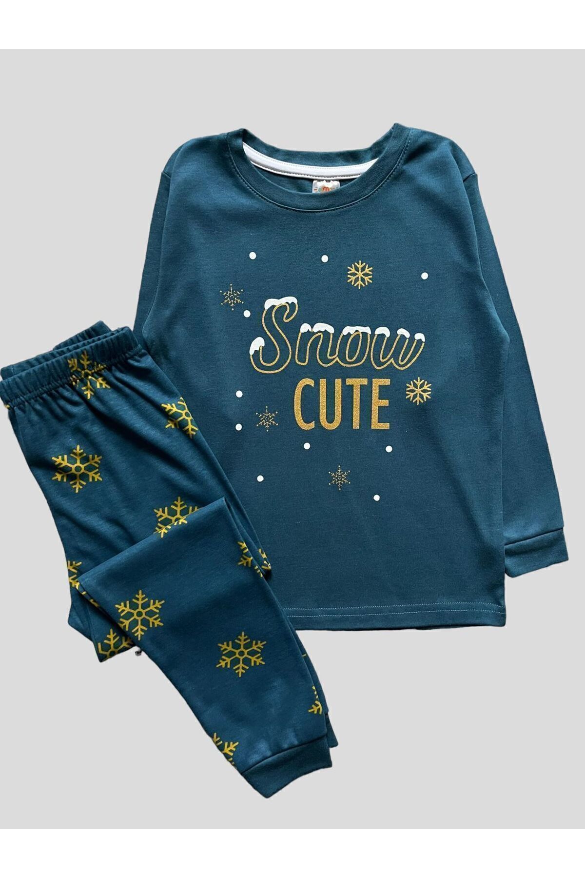 elmas kids Kız Çocuk %100 Pamuklu Snow Baskılı Pijama Takımı Fiyatı ...