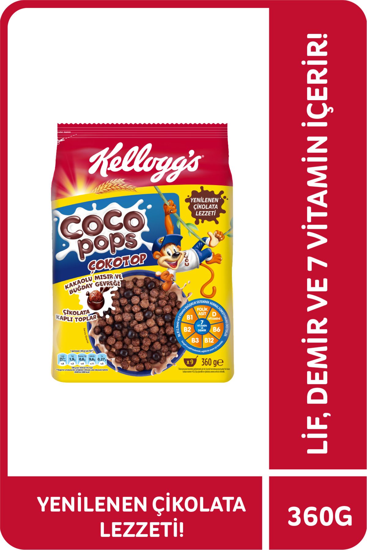 Kellogg's Coco Pops Çokotop Çikolatalı Buğday Ve Mısır Gevreği 360 Gr ...