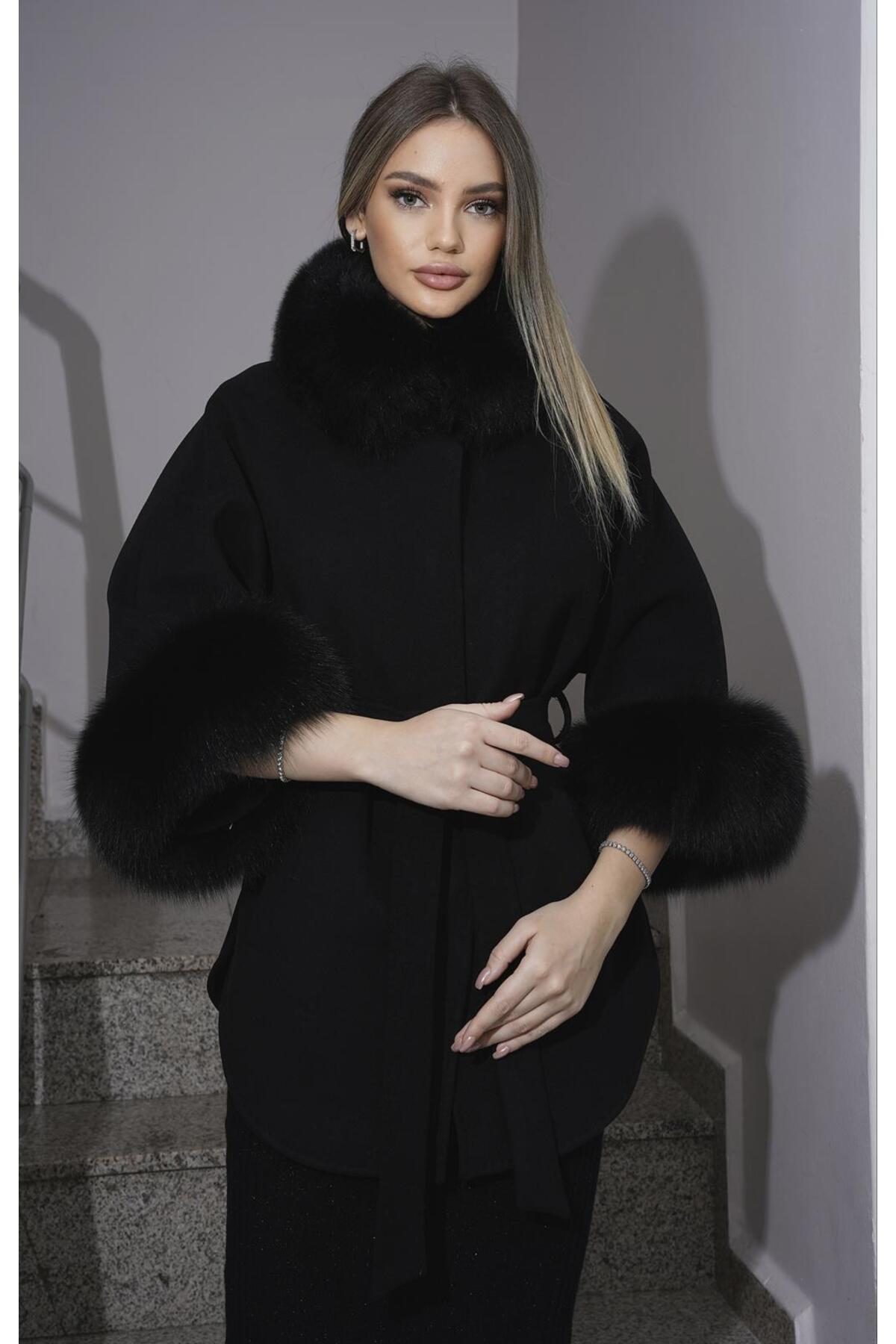 Eccim Fashion Kürklü Boyun ve Kol Detaylı Kaban Fiyatı, Yorumları ...