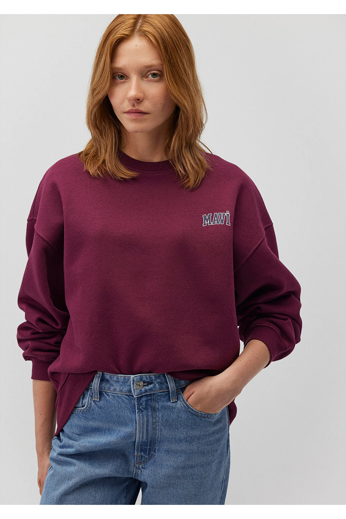 Mavi Logo Baskılı Kırmızı Sweatshirt 1611600-87830 - Fiyatı, Yorumları