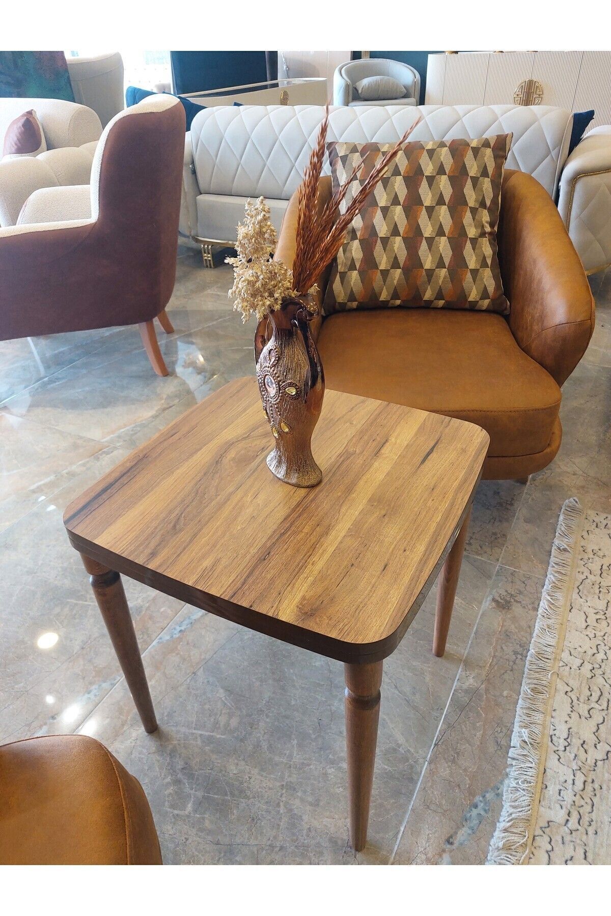 AKSET Lüx Yan Sehpa Full Ceviz Fiyatı, Yorumları - Trendyol