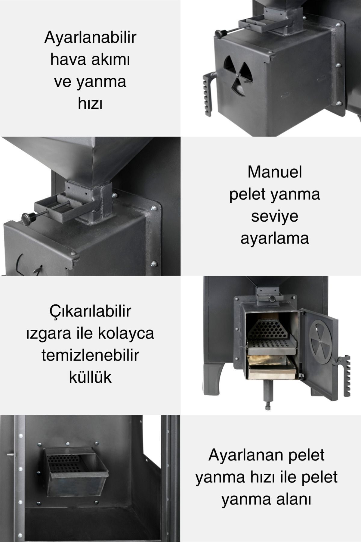 Genel Markalar Jupiter Fırınlı Pelet Ve Odun Sobası Çam Pelet 10kw. Ce ...