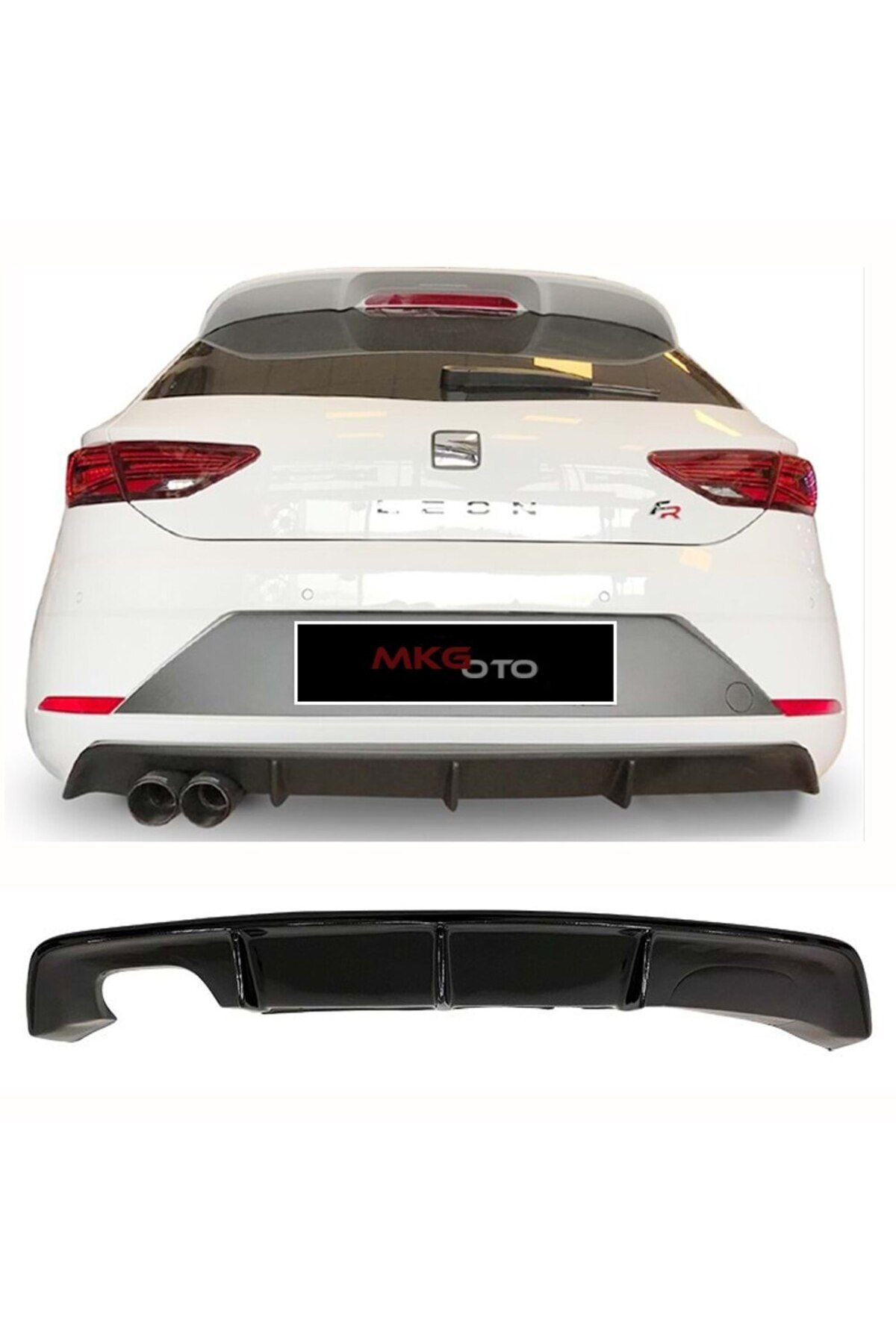 HasAkman Seat Leon Mk3.5 Custom Difüzör Piona Black 2017 2018 2019 2020 ...