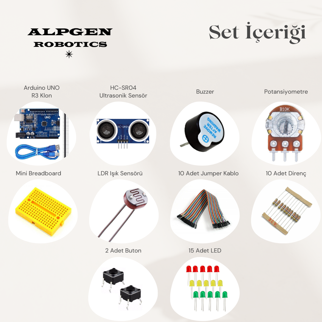 Arduino Uno R3 Robotik Kodlama Başlangıç Seti Proje Kitapçığı Alpgen ...