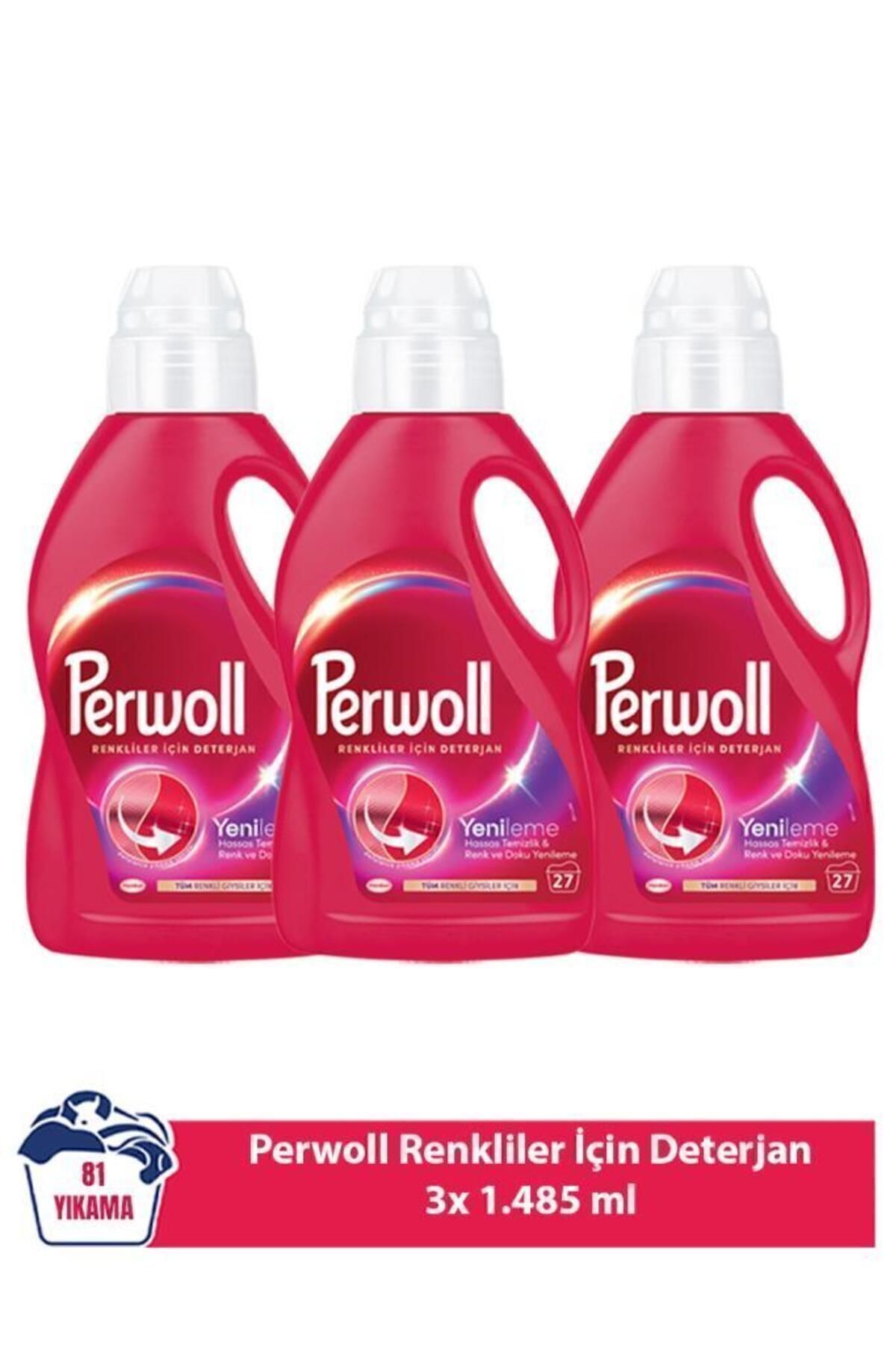 Perwoll Sıvı Deterjan Yenileme Renkliler 3x1.485ml – Renk Koruma İçin ...