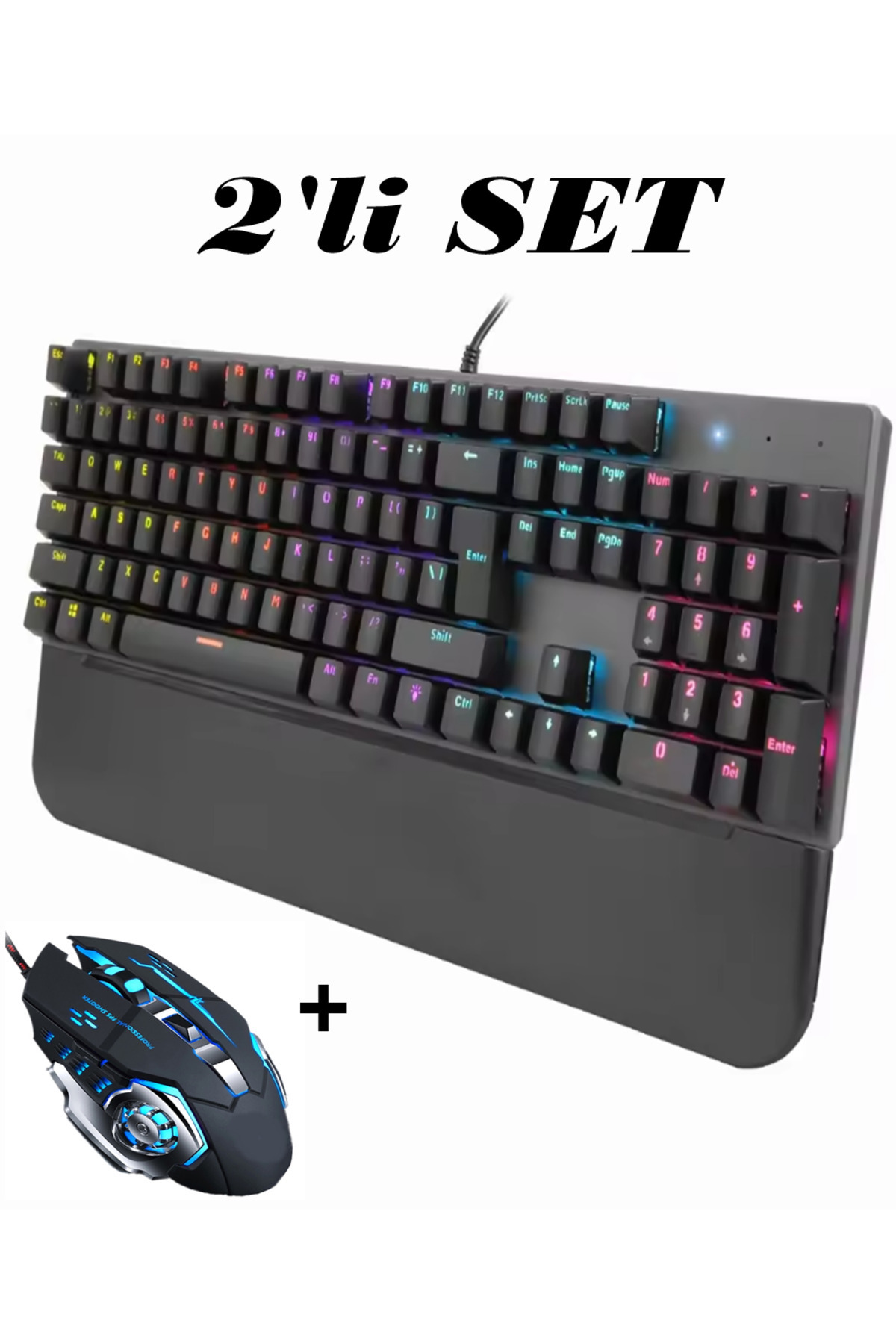 Tisul 2'li Set GK60 Uyumlu Oyuncu Klavyesi VE X15 Mouse Fare Bilek ...