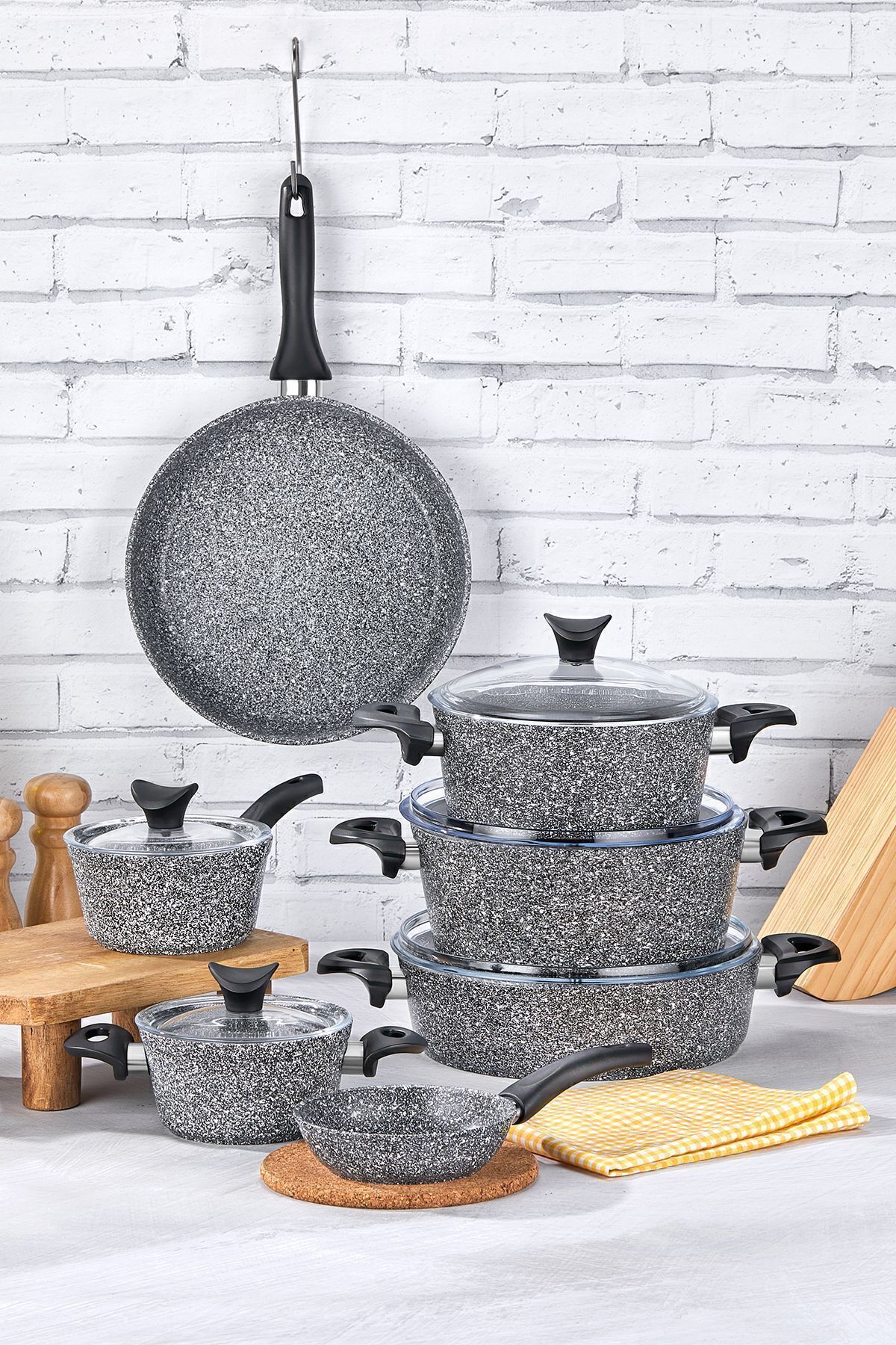 Taç MasterCook Family 12 Prç Granit Tencere Seti Gri - Fiyatı, Yorumları