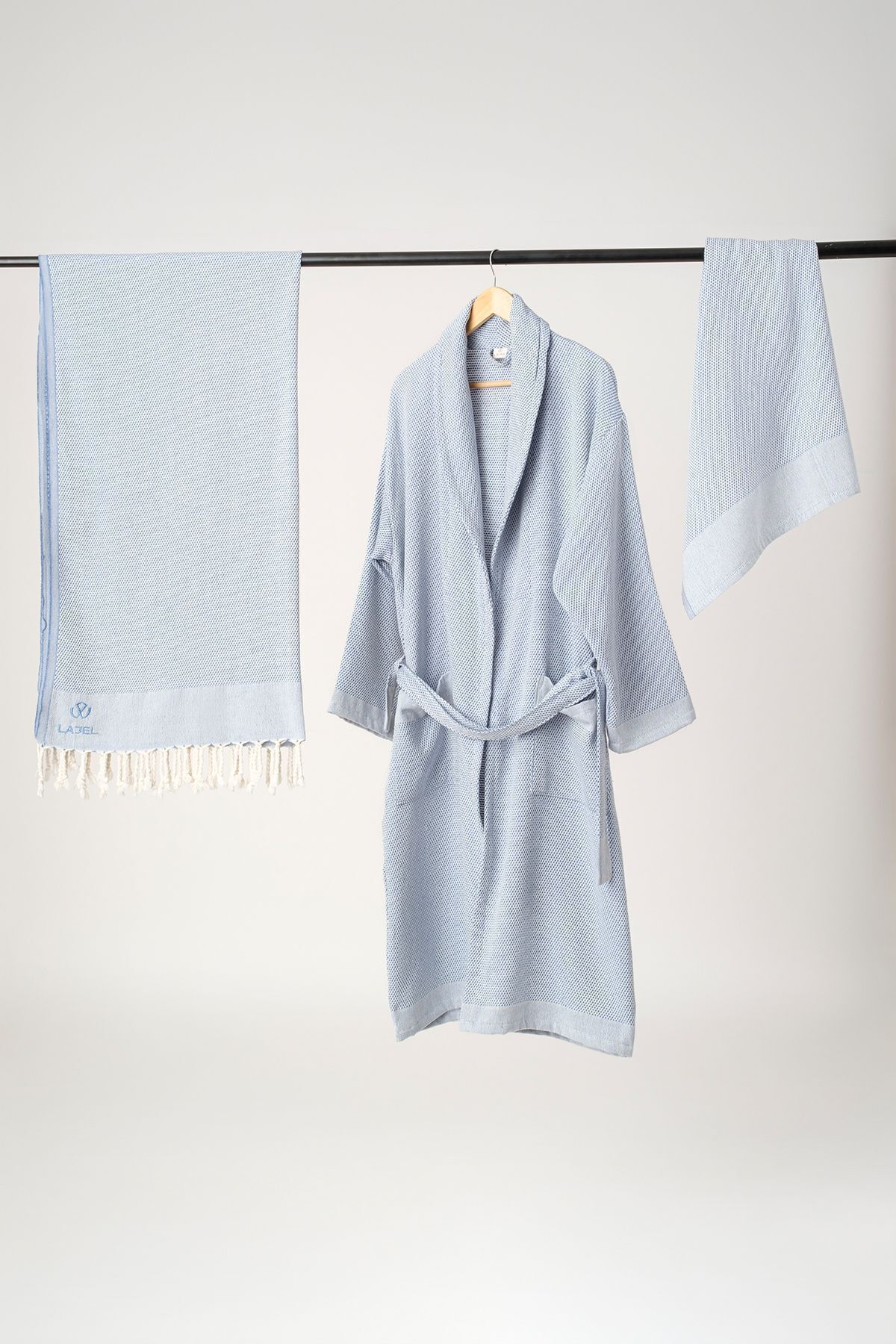 Lajel 3 Parça Bornoz Baş Havlusu Peştemal Takımı Seti | %100 Pamuk ...