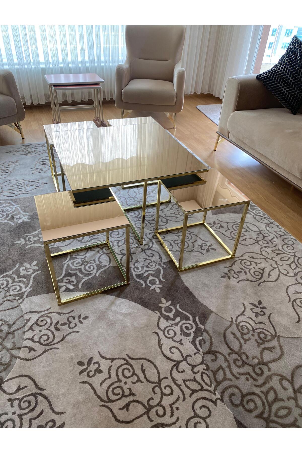 Lamoon BRONZ CAM KARE PİZZA MODELİ ALTIN RENK ORTA SEHBA Fiyatı ...