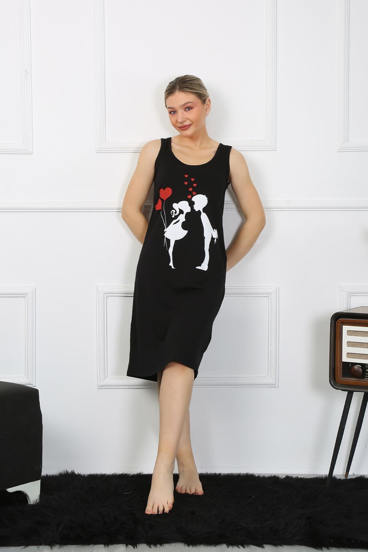 Akbeniz Kadın Kalın Askılı Penye Uzun Siyah Gecelik 12001 Fiyatı ...