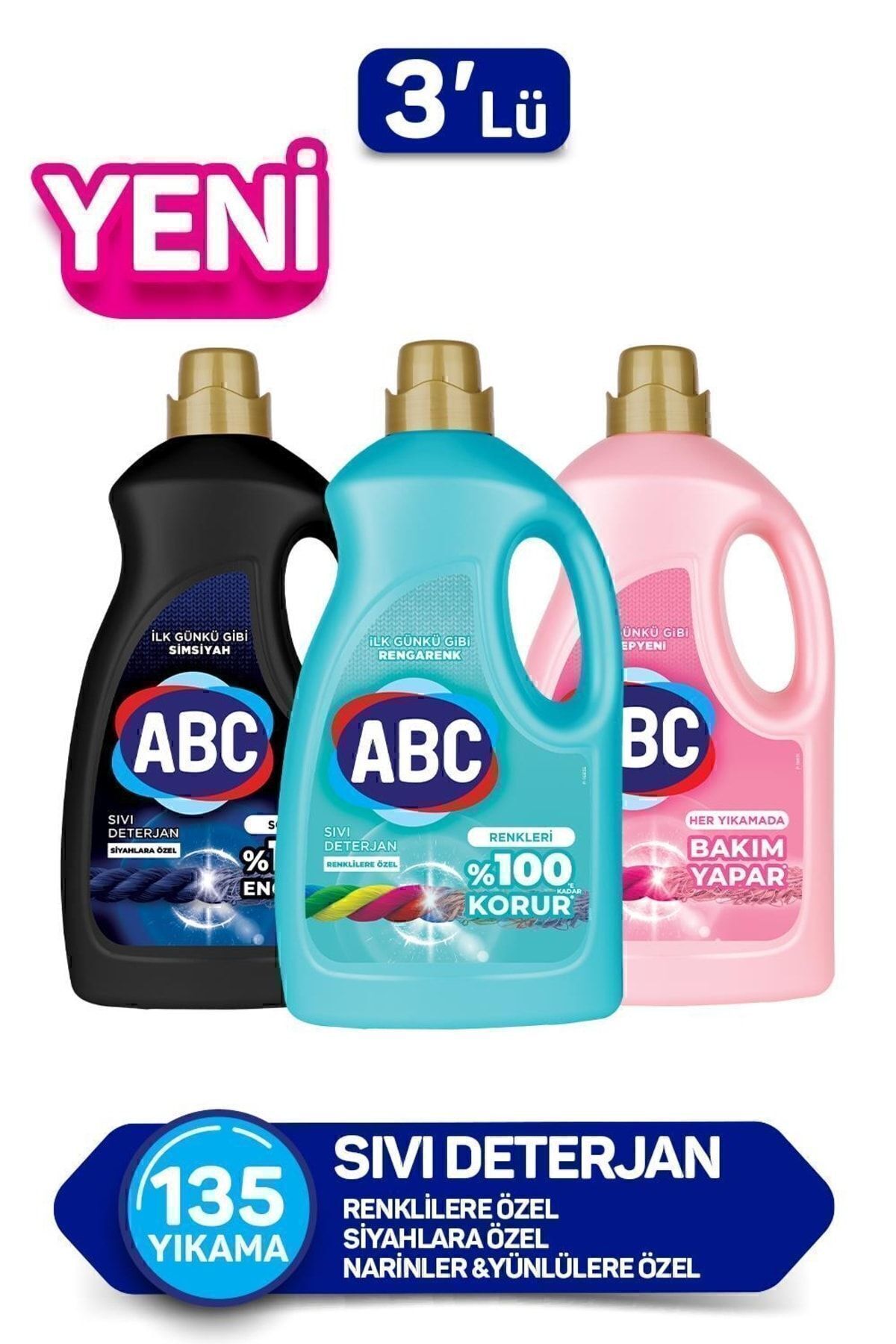ABC Sıvı Deterjan Seti 2,7l x 3 Adet - Fiyatı, Yorumları