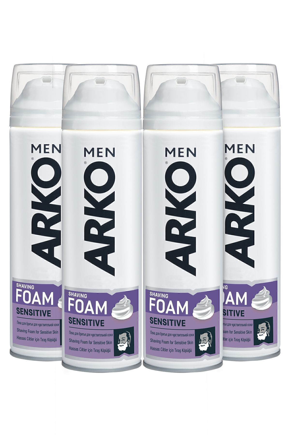 Arko Men Sensitive Hassas Ciltler için Erkek Bakım Tıraş Köpüğü 4x200ml ...