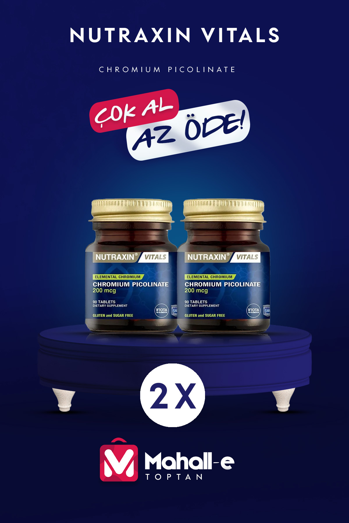 Nutraxin Chromium Picolinate 200 Mcg 90 Tablet Krom Takviyesi 2'li ...