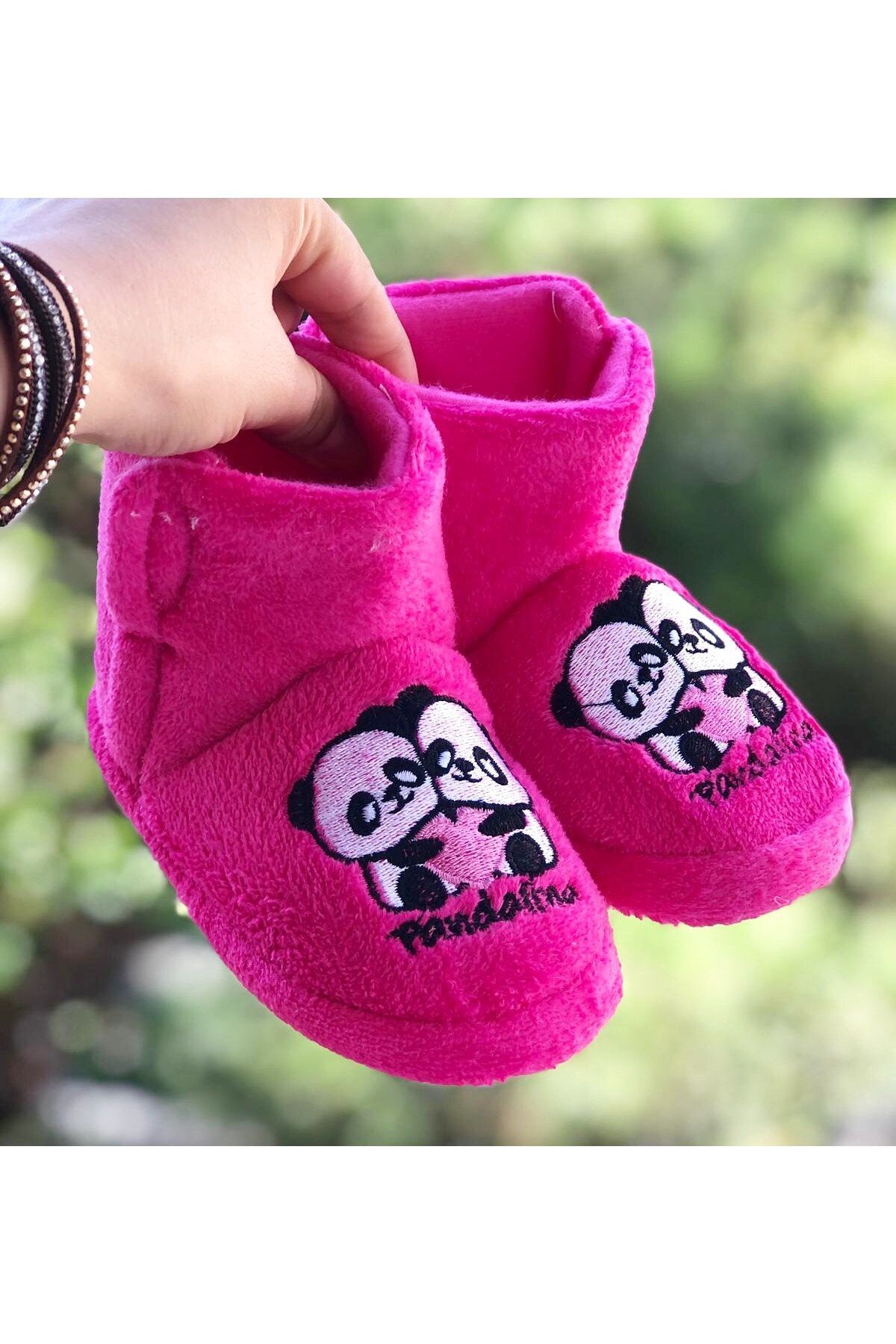 Pandalina çocuk panduf sevimli Pandalar figürlü Cırt Cırtlı Kaydırmaz ...