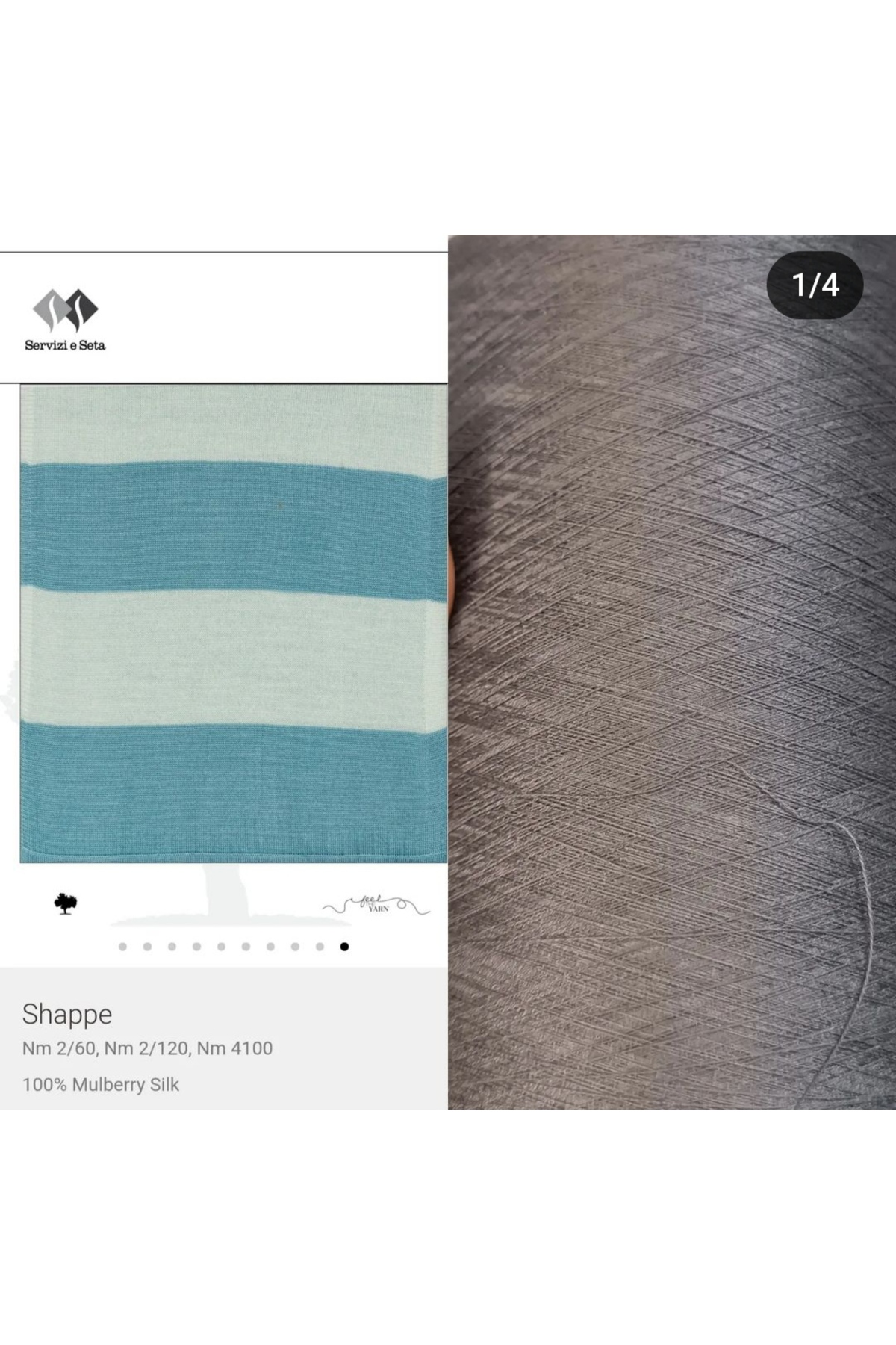 Pİ Yarn %100 dut ipeği 200 Gr gri İtalya üretimi Servizi e seta shappe ...