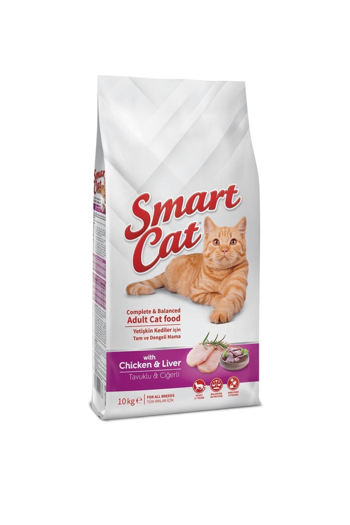 SMARTCAT Smart Cat Tavuk Etli ve Ciğerli Yetişkin Kedi Maması 10 Kg ...