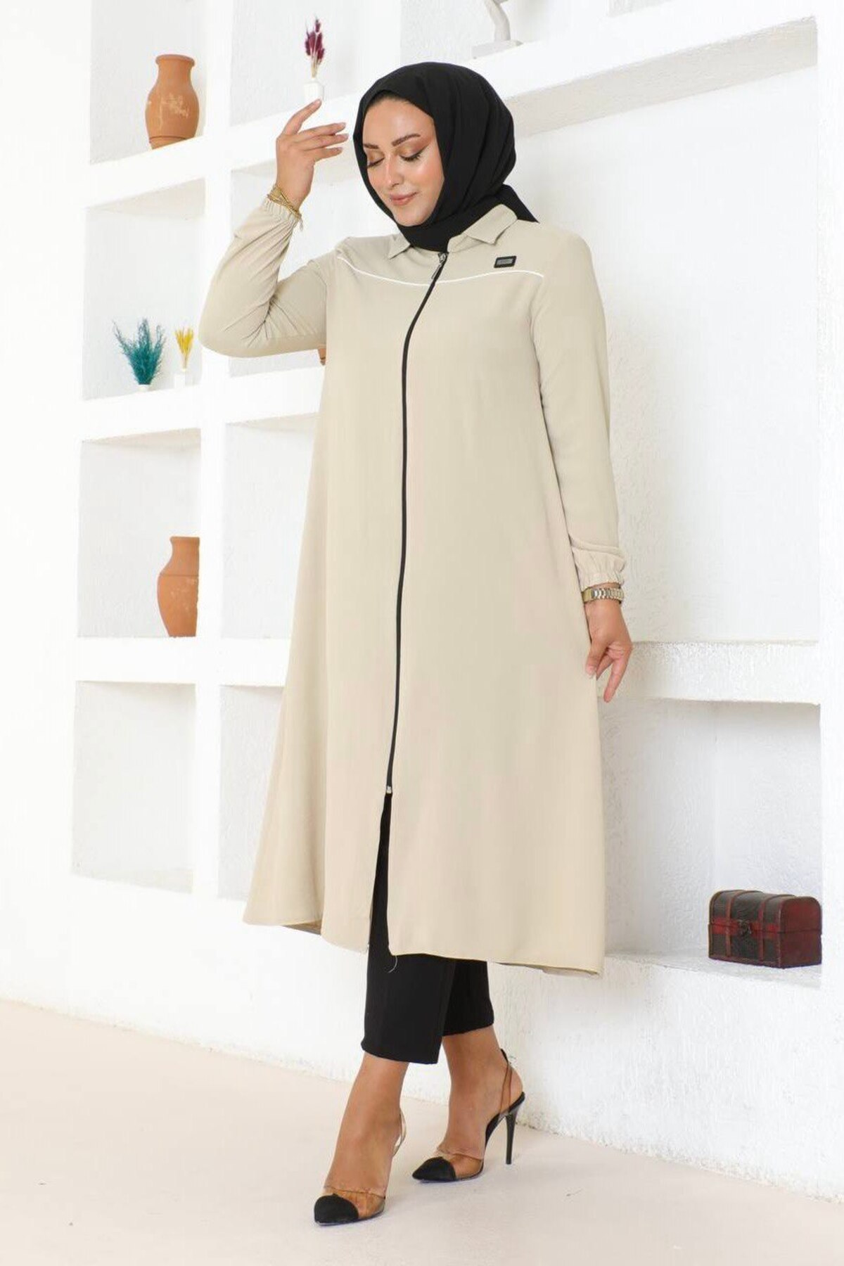 Neva Style Göğüs Biye Detaylı Kap -Krem Fiyatı, Yorumları - Trendyol