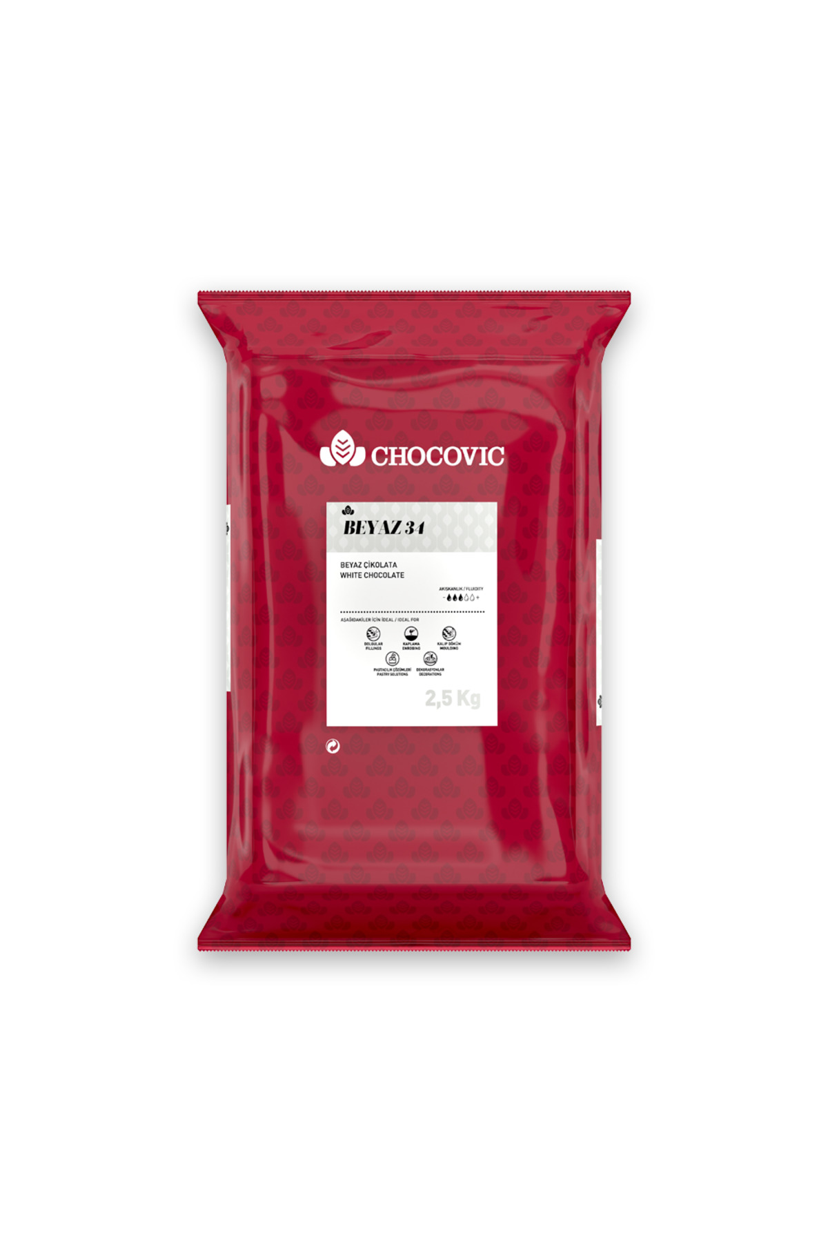 CHOCOVİC Chocovic 2.5 Kg. Beyaz (Fildişi) Kuvertür (CHW-S2532E-21B ...