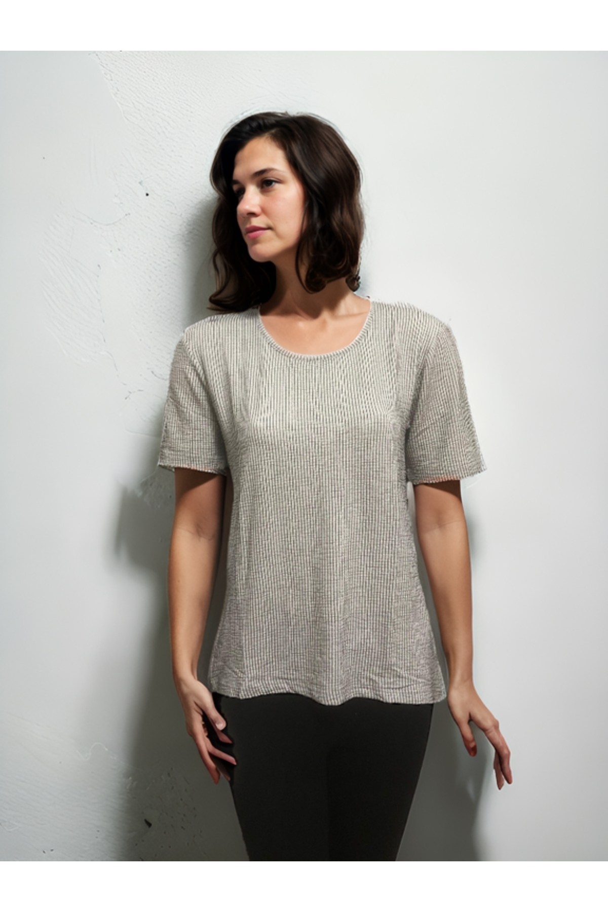 ethel wear Anne Bluz, Kısa Kollu, Bisiklet Yaka, Yazlık, Yumuşak kumaş ...