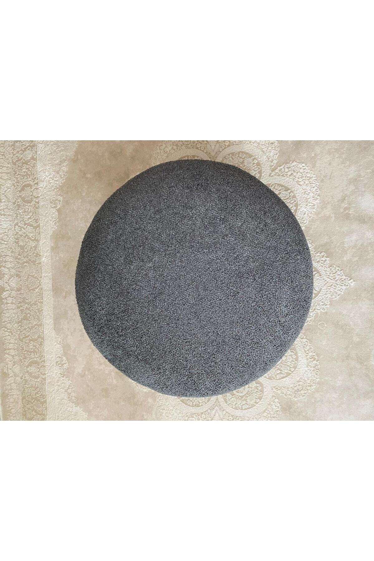 berjeriX Puf Teddy Kumaş Antrasit Makyaj Pufu Puf Sandalye Ayak Uzatma Pufu - Fiyatı, Yorumları