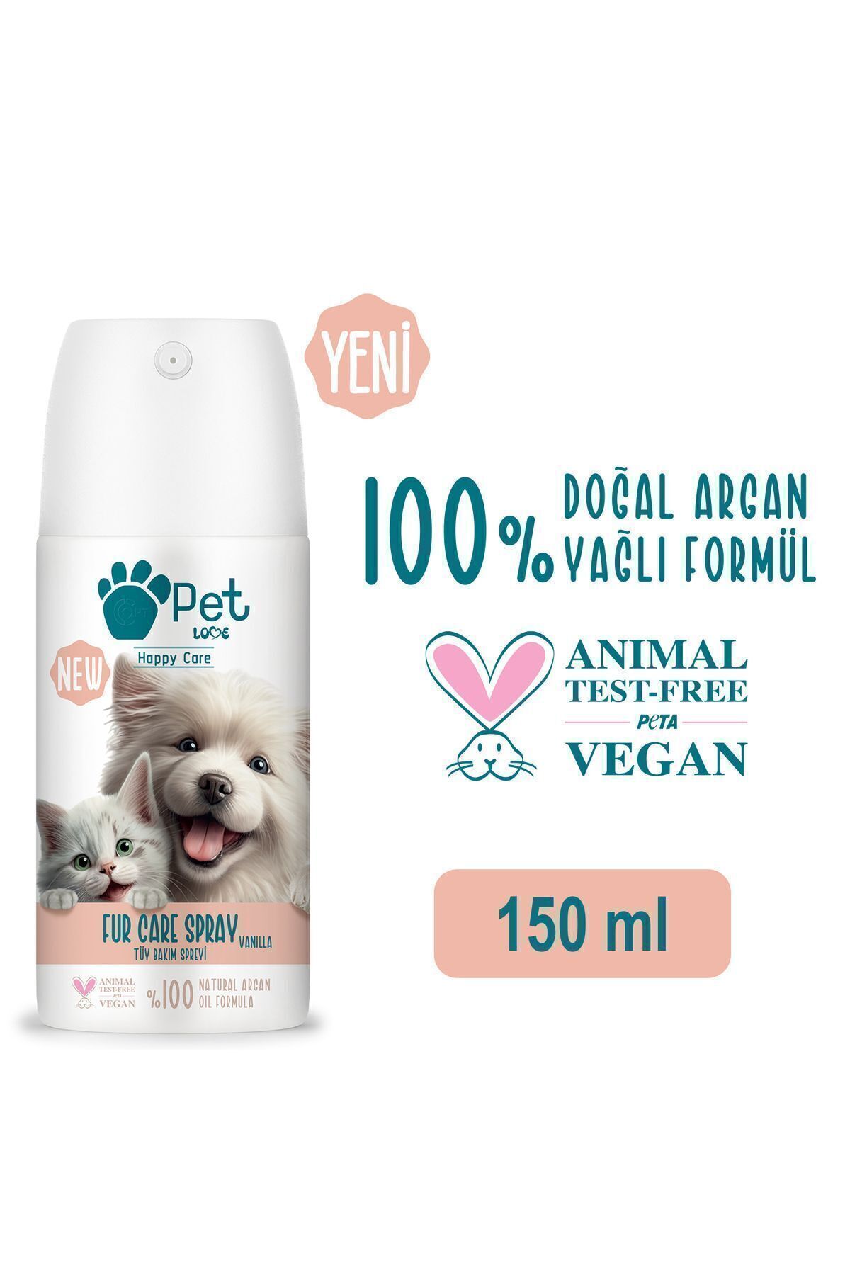 Pet Love Kediler Ve Köpekler Için Tüy Bakım Spreyi Vanilya 150 ml 100% ...