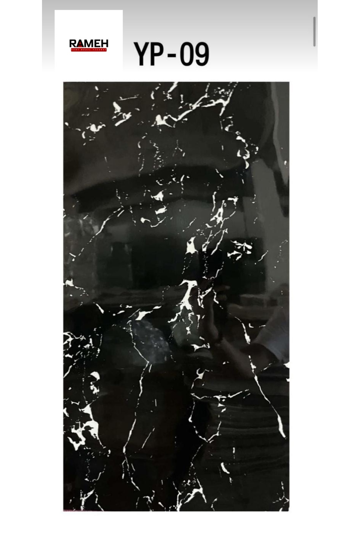 RAMEH 30x60 Cm Siyah Mermer Desenli Kendinden Yapışkanlı Seramik Köpük ...
