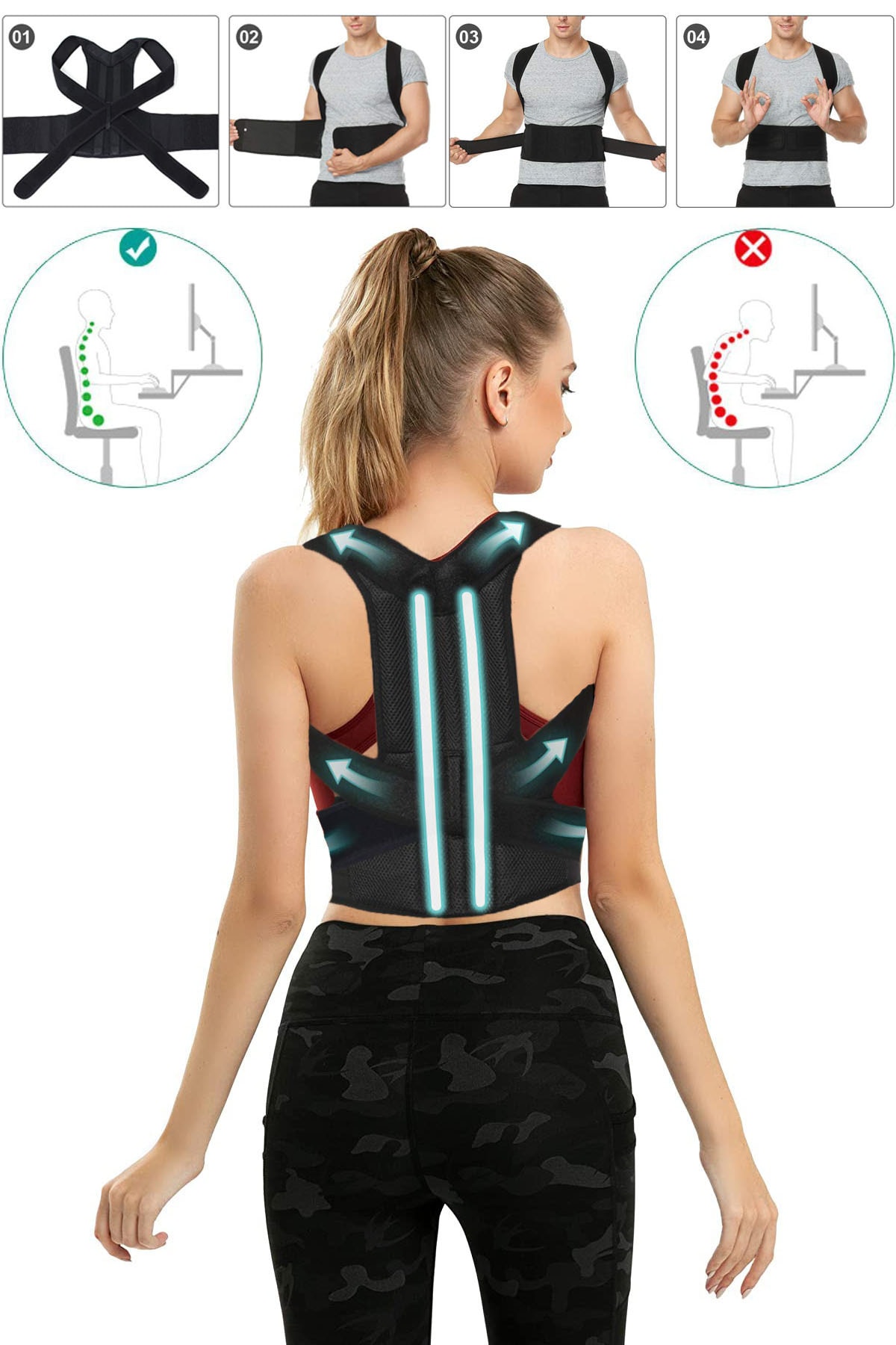 Ankaflex Medical Upright Posture Corset Kyphosis Anti-Hunchback Corset ...