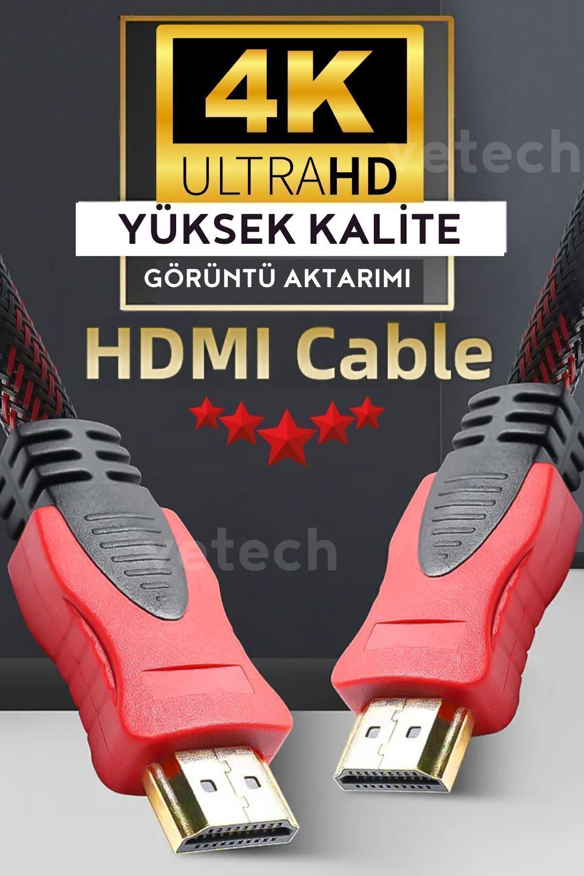 Vetech 3 Metre HDMi Kablo Full HD TV Monitör Uydu Alıcısı PC Uyumlu HDMI KablosuFiyatı ...