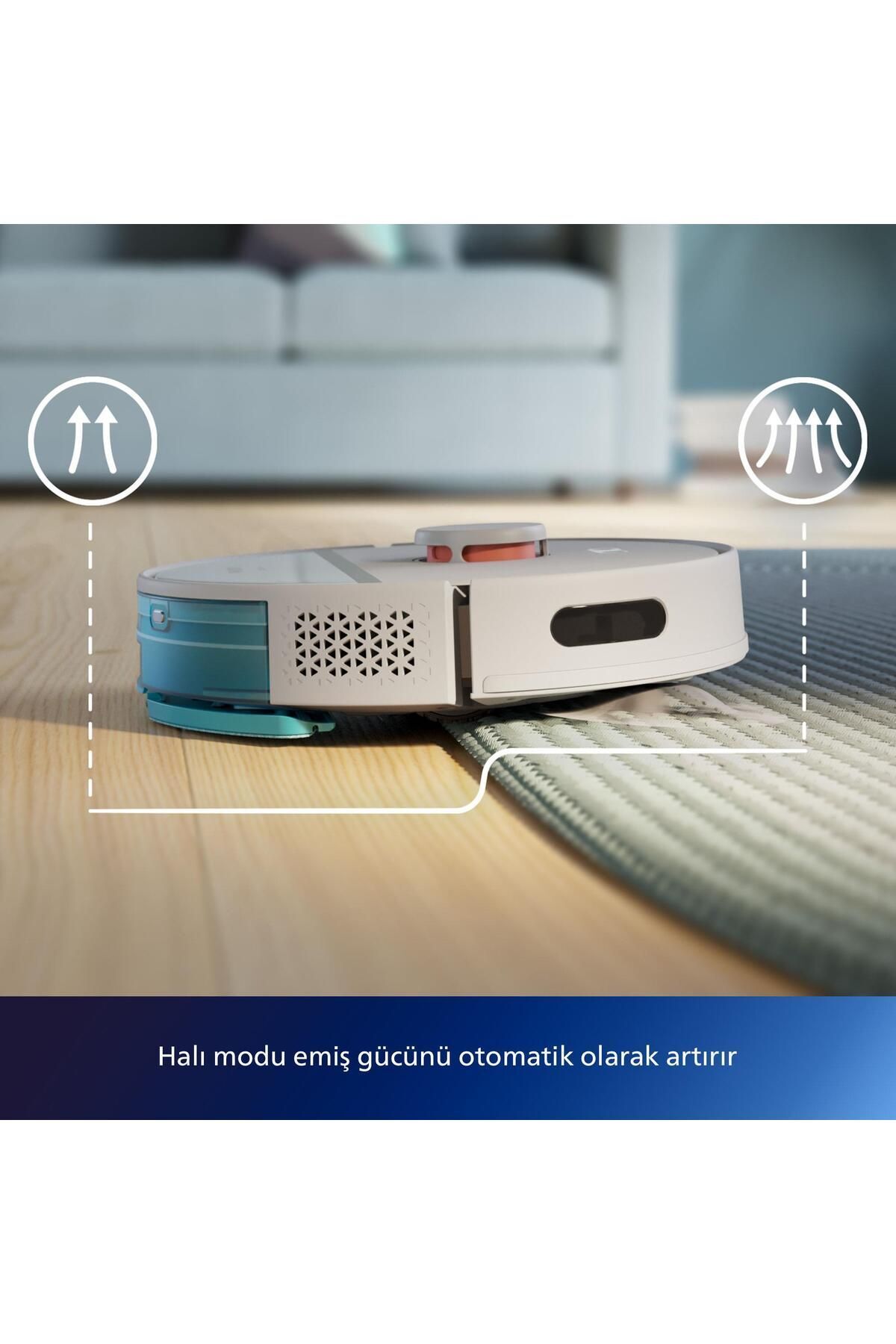 Philips 3000 Serisi Islak Kuru Moplu Beyaz Robot Süpürge,4000 Pa, Sert ...