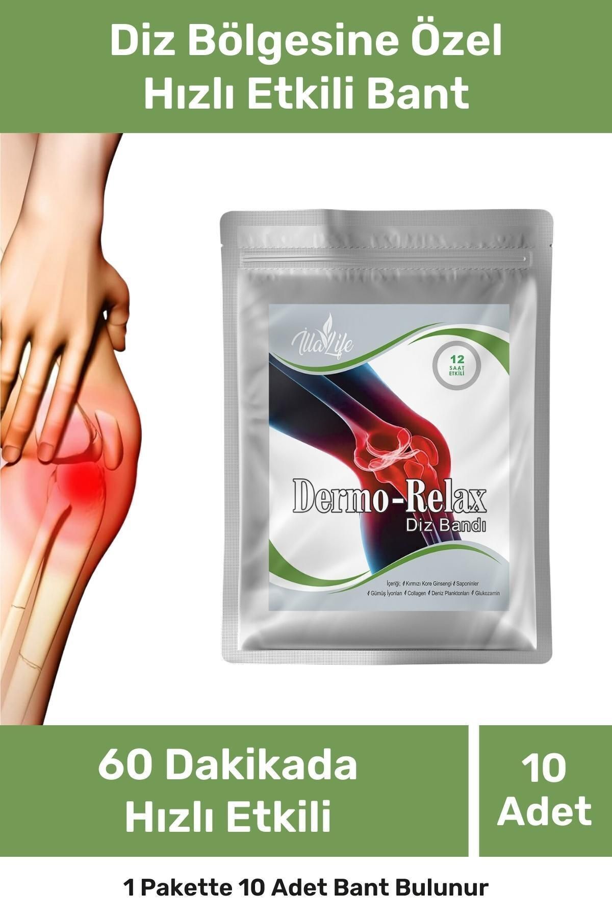 İlla Life Hızlı Etkili Yeni Dermo Relax Diz Bandı Diz Bacak Bölgesi ...