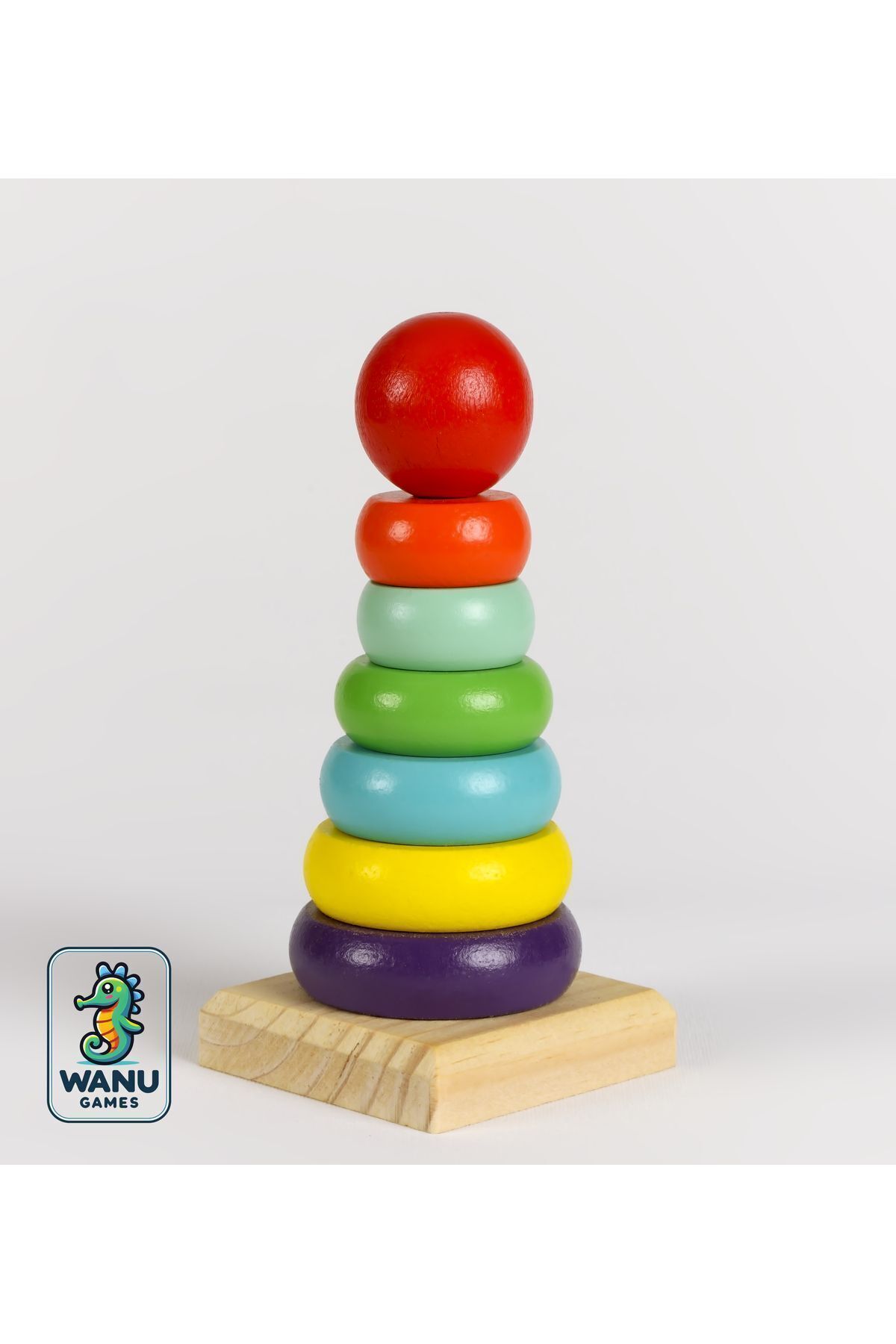 Wanu Games Gökkuşağı Yuvarlak Denge Kulesi Montessori Eğitici Oyuncak ...