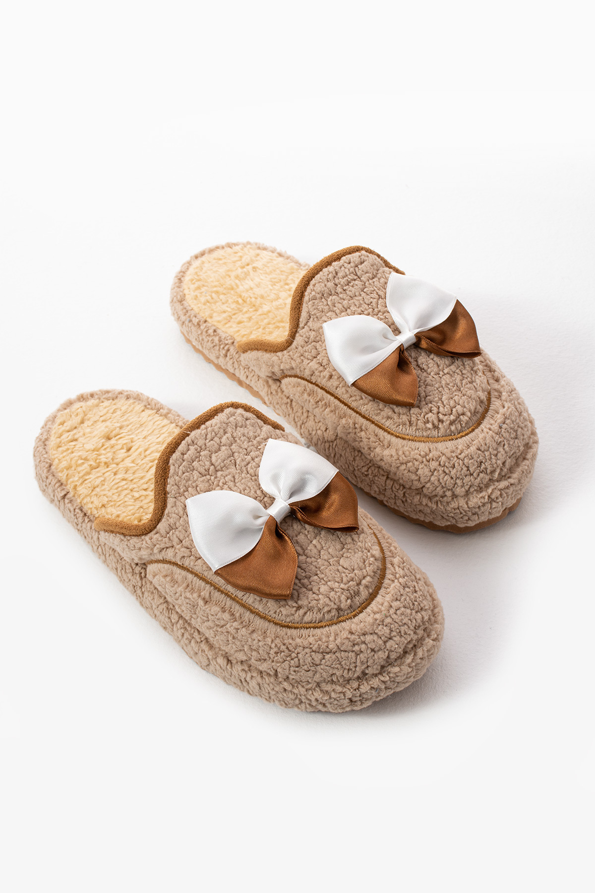 Moda Devrin Bej Papyon Kışlık Kadın Terlik - Fiyatı, Yorumları