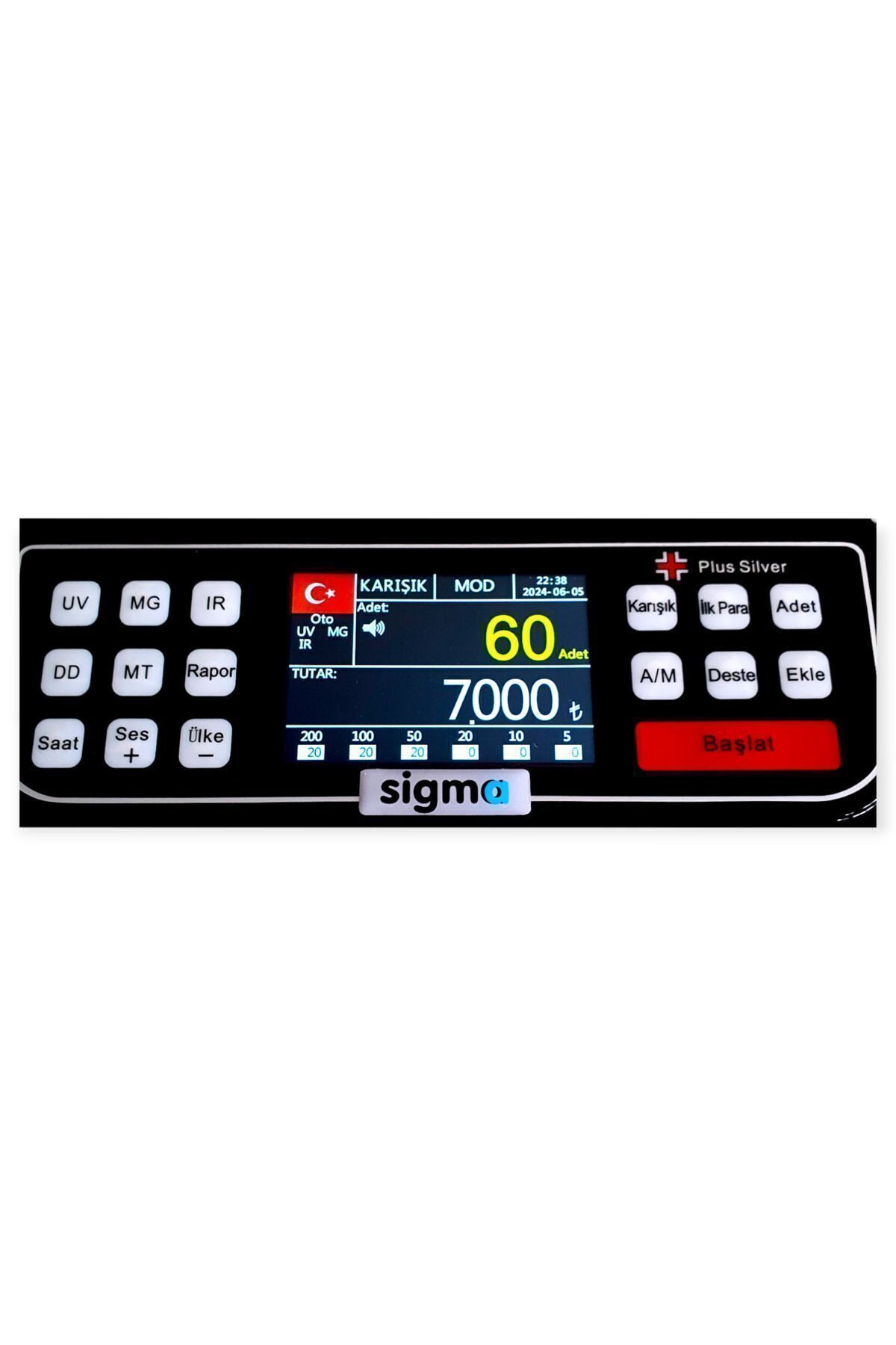 sigmapro Plus Silver Tl,€ Karışık Sayım Tft Ekran Konuşma Özellikli 2025 Model Para Sayma ...