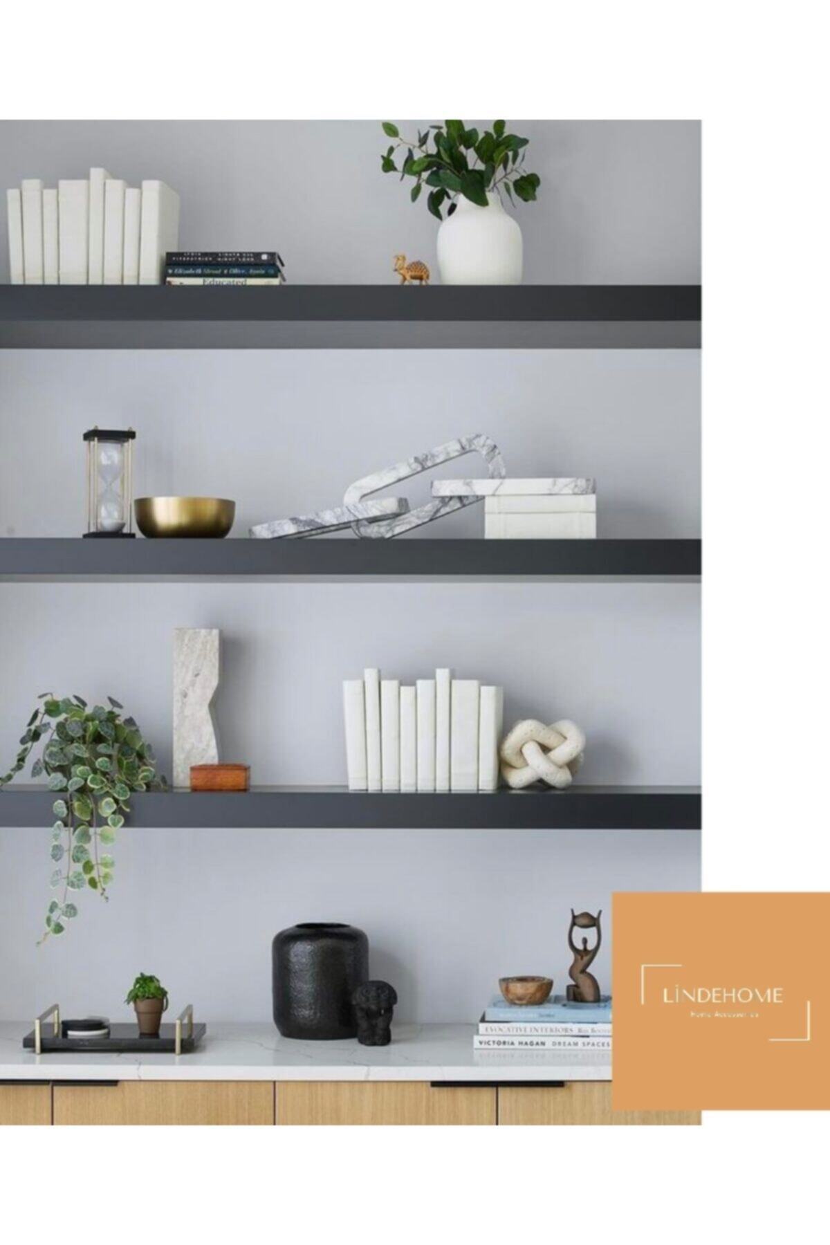LİNDE HOME 60x20 3lü Uçan Raf Seti Kütüphane Duvar Rafı - Fiyatı, Yorumları