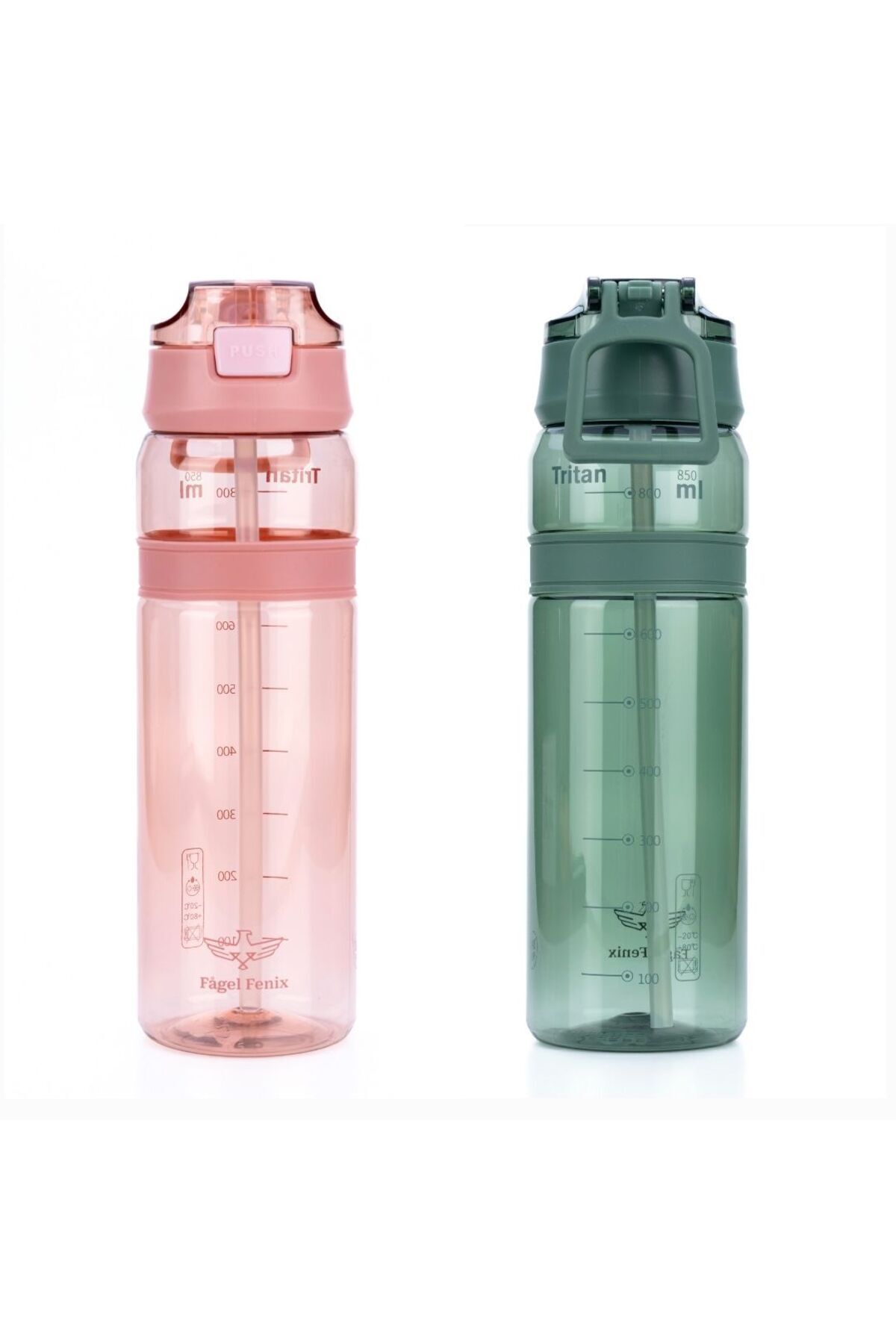 Fagel Fenix Balas Ruby & Prasinous 850 ml 2in1 Tritan Matara Seti ...