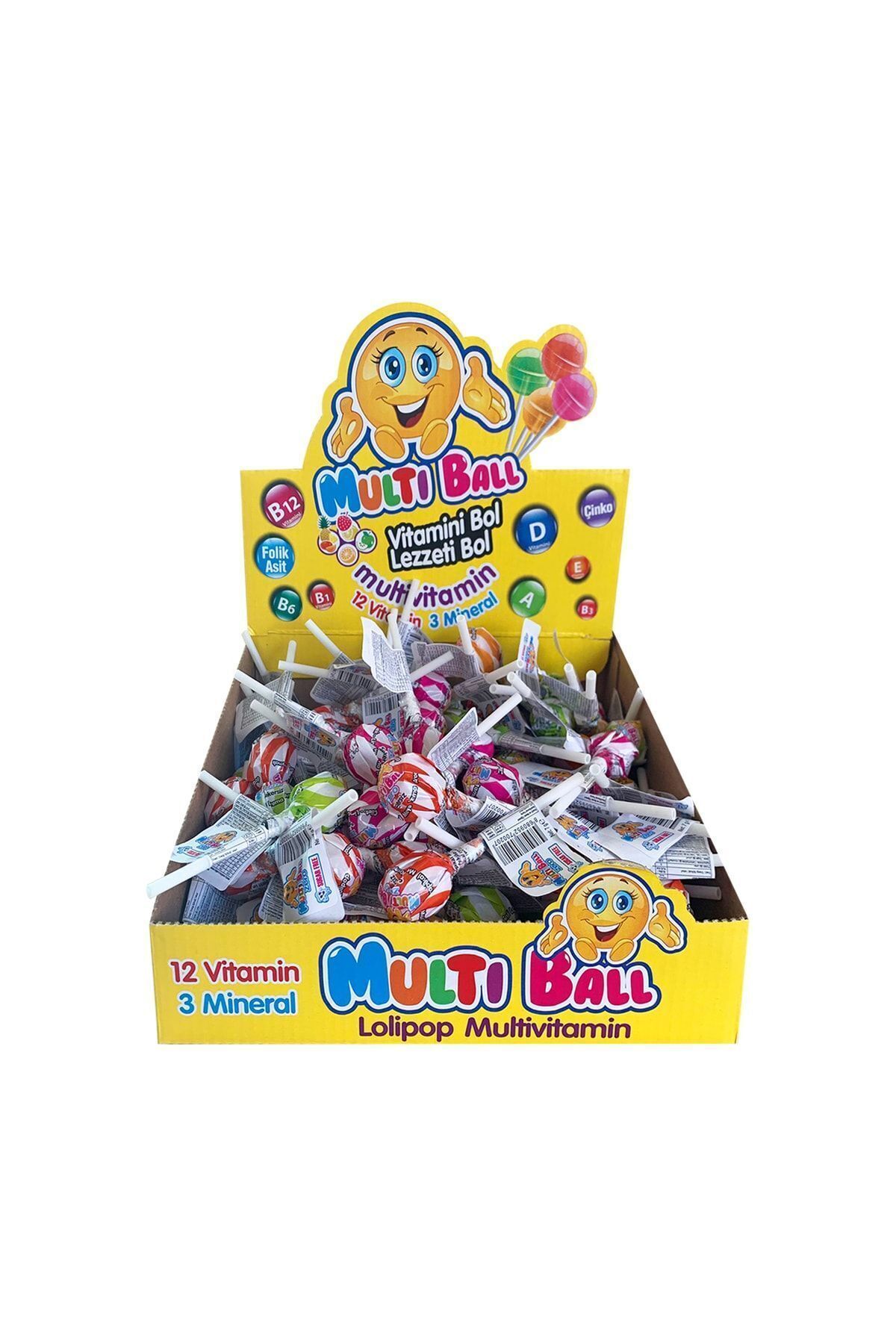 Multiball Multivitamin 100 Adet Lolipops ( 12 Vitamin 3 Mineral ...