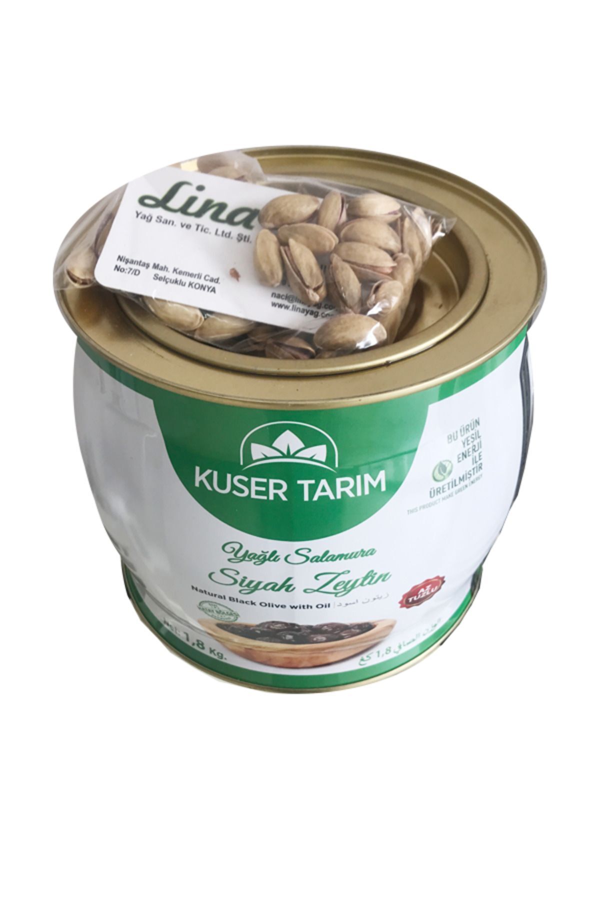 Kuser Tarım Yağlı Salamura Siyah Zeytin 290 - 320 1,8 Kg 50 gr Antep ...