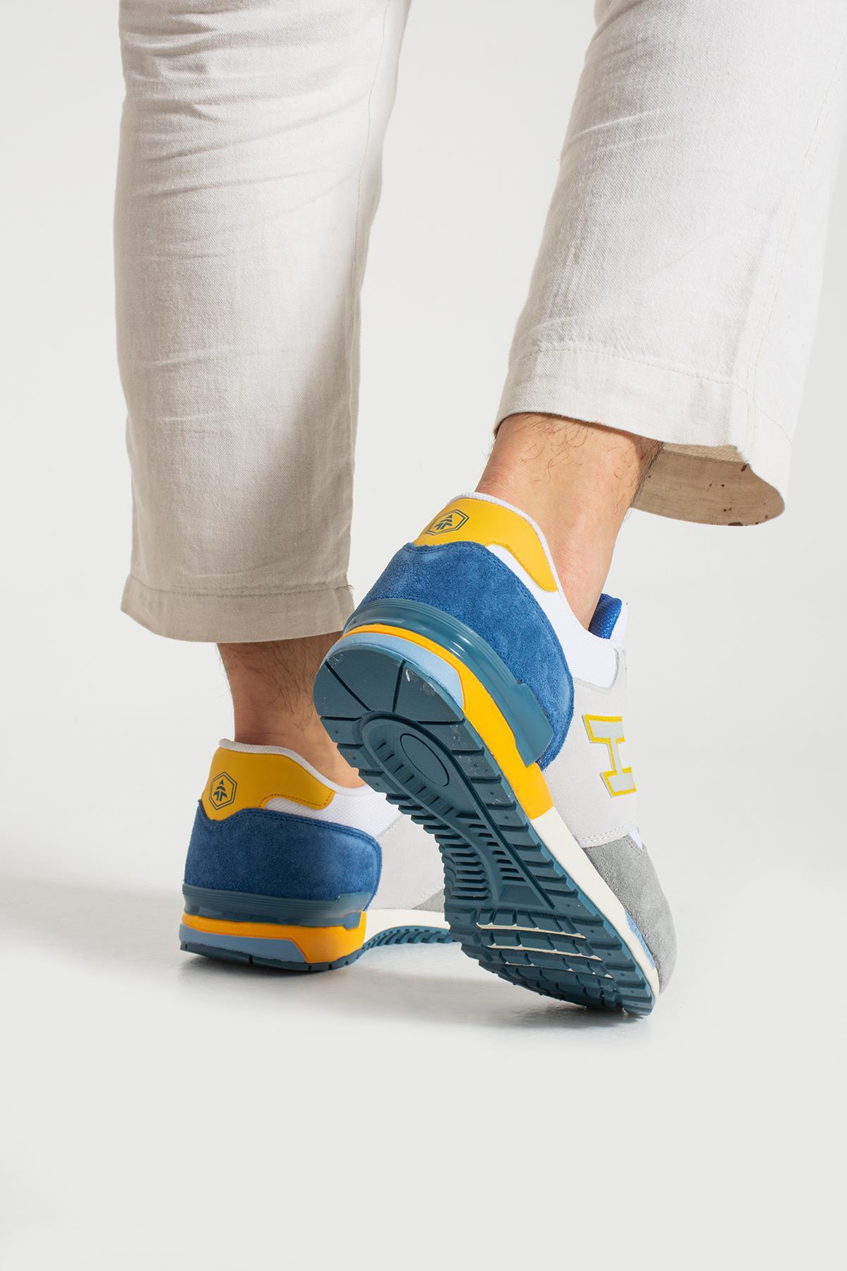 Hammer Jack Mexico Hakiki Deri Ciment Beyaz Indigo Erkek Spor Ayakkabı ...